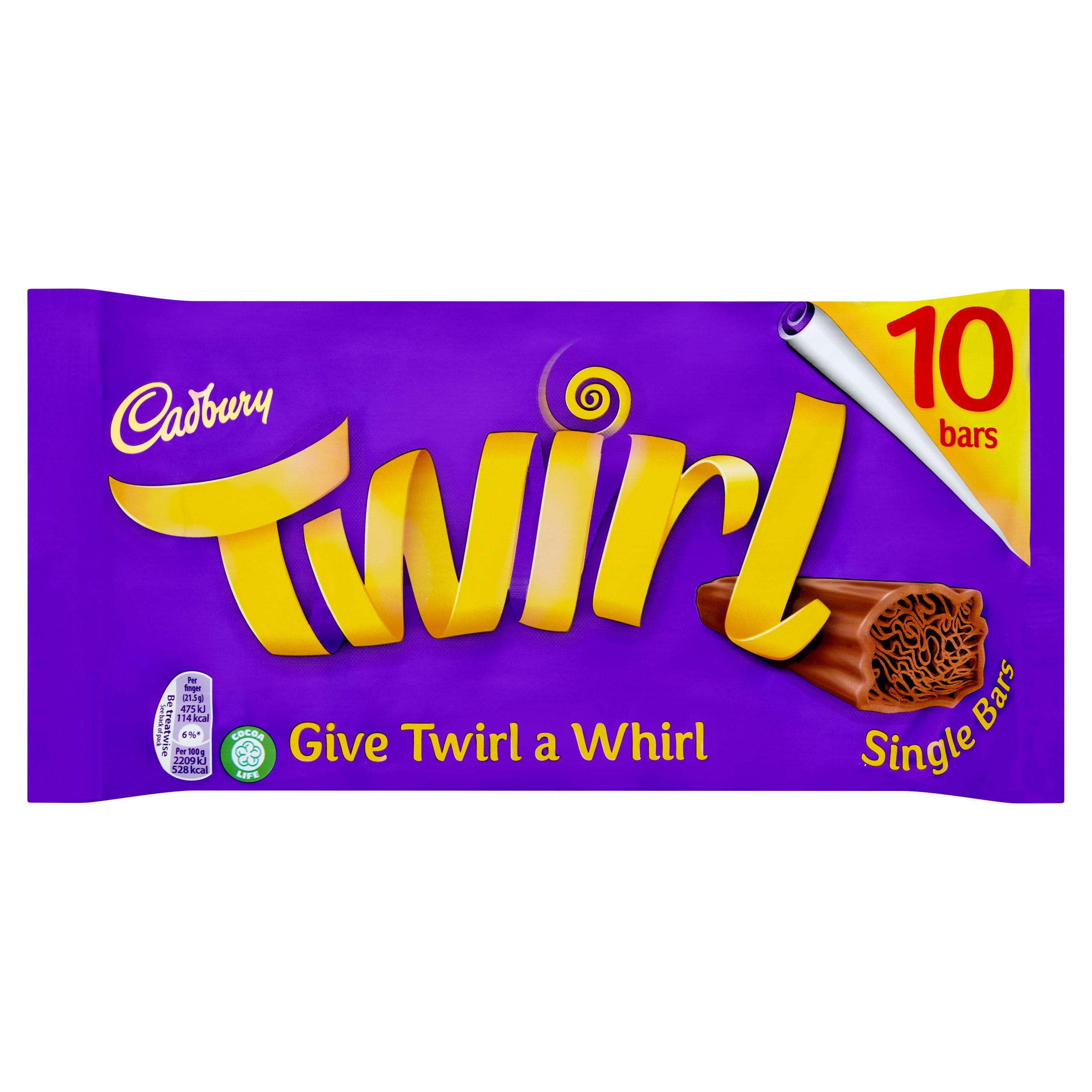 Cadbury Twirl Chocolate Bar 10 Pack 215g | Multipacks | Iceland Foods