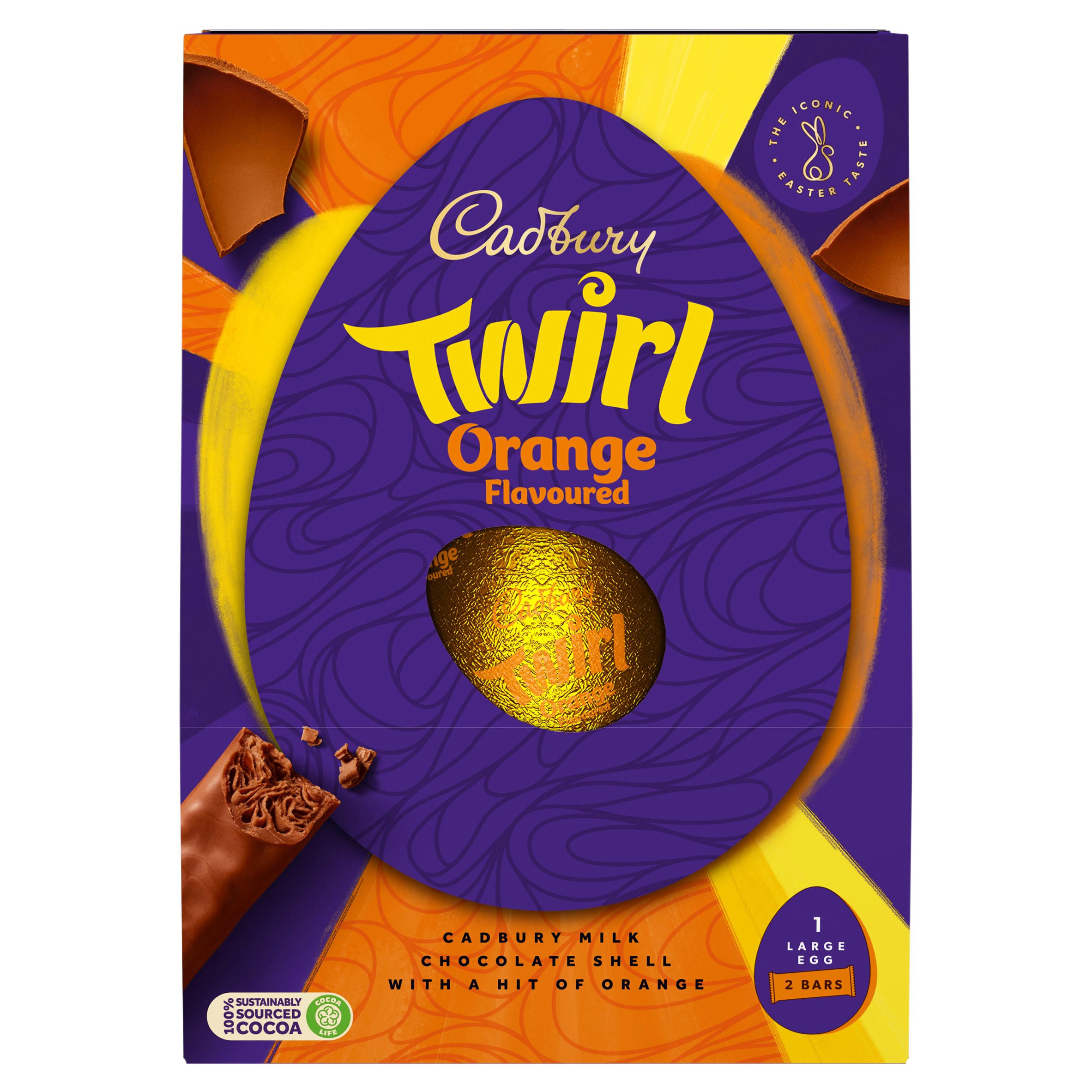 Offer Iceland Cadbury Twirl Orange Large Easter Egg Carton