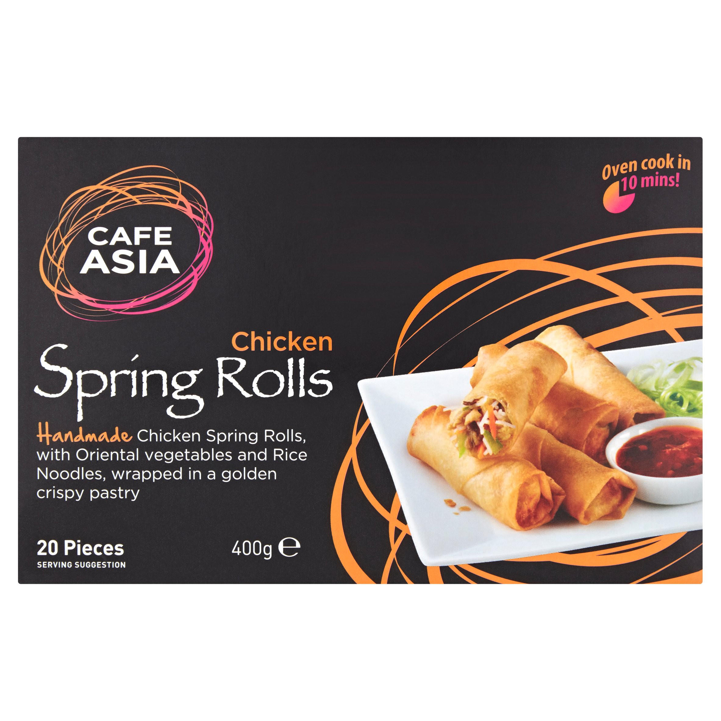 Cafe Asia 20 Chicken Spring Rolls 400g | Frozen Party Food | Iceland Foods