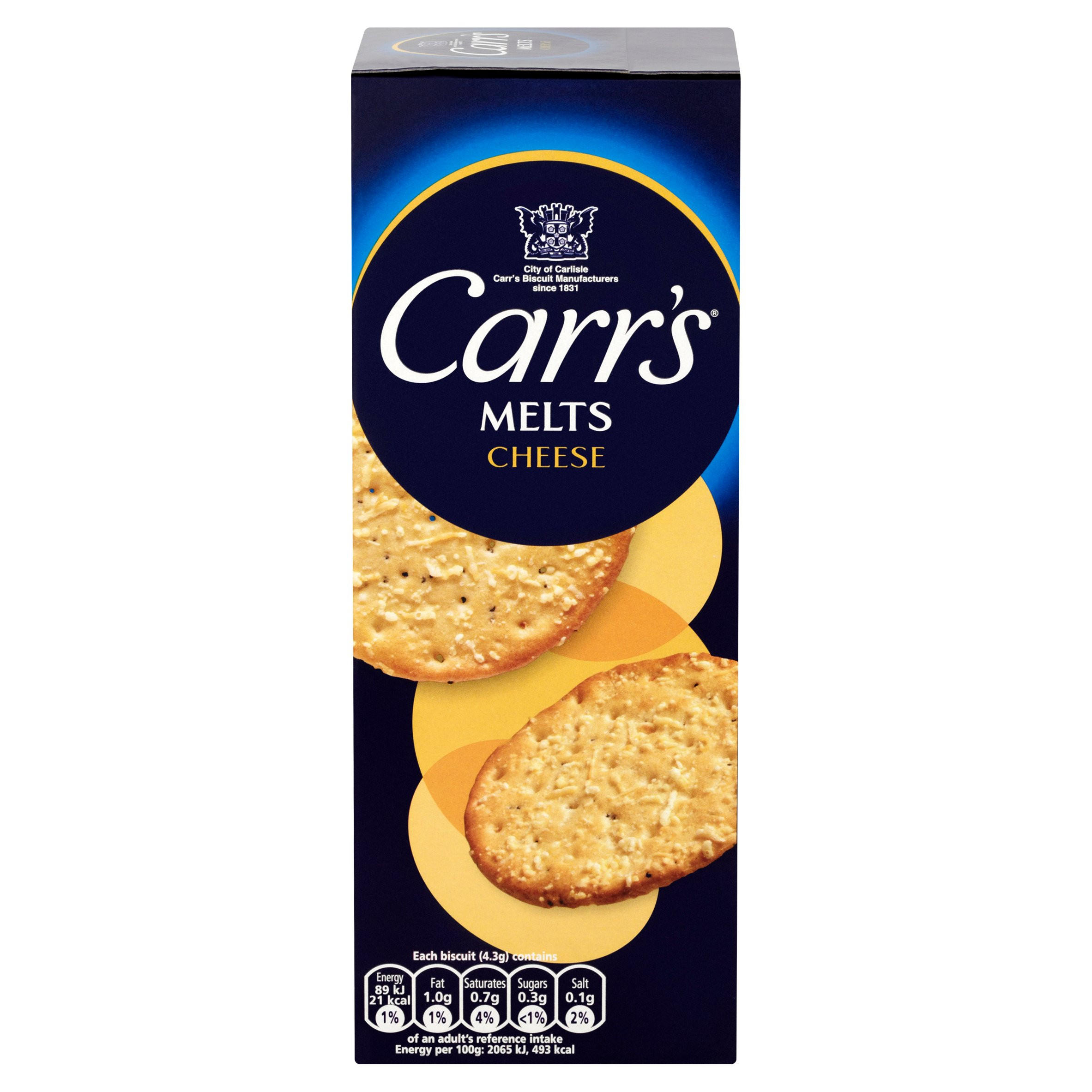 Carr's Melts Cheese Biscuits 150g | Crackers & Savoury Biscuits ...