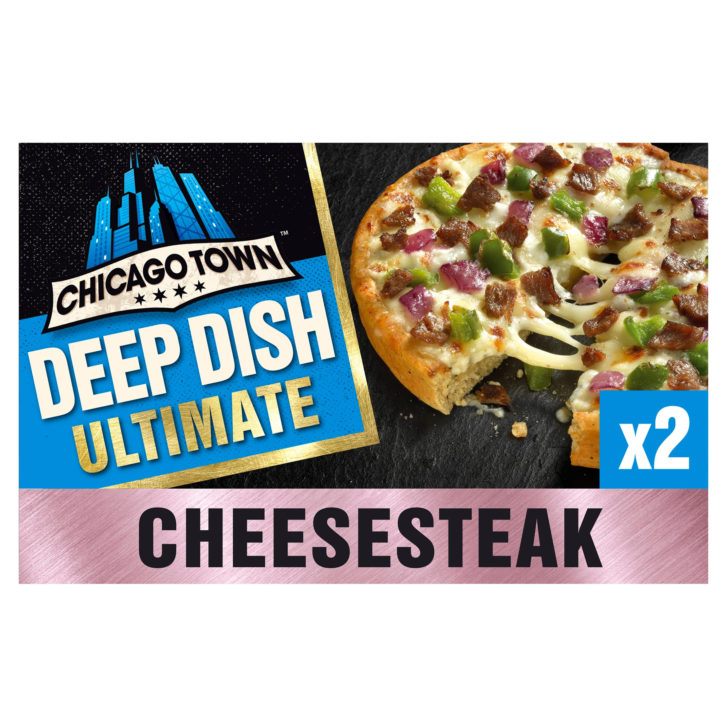 Chicago Town 2 Deep Dish Peppered Cheesesteak Black Pepper Crust 2 x ...