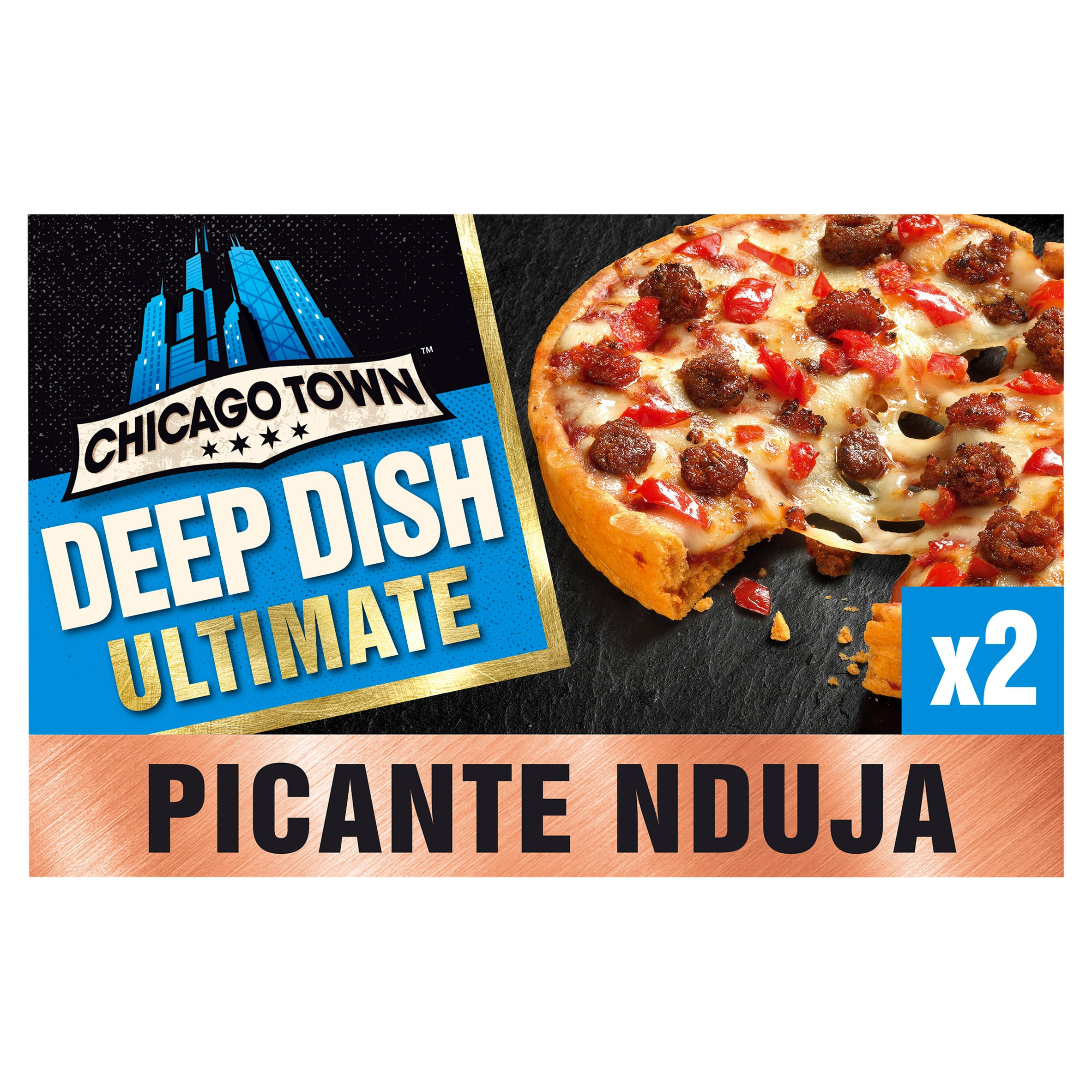 Chicago Town 2 Deep Dish Ultimate Nduja Sausage Mini Pizzas 2 x 153g ...