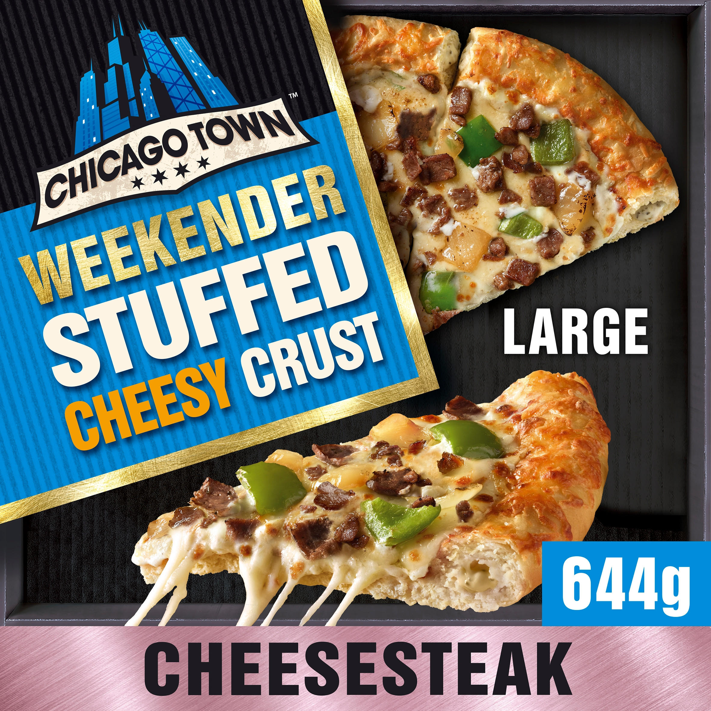 Chicago Town Weekender Cheesy Stuffed Crust Philly Cheese Steak Large ...