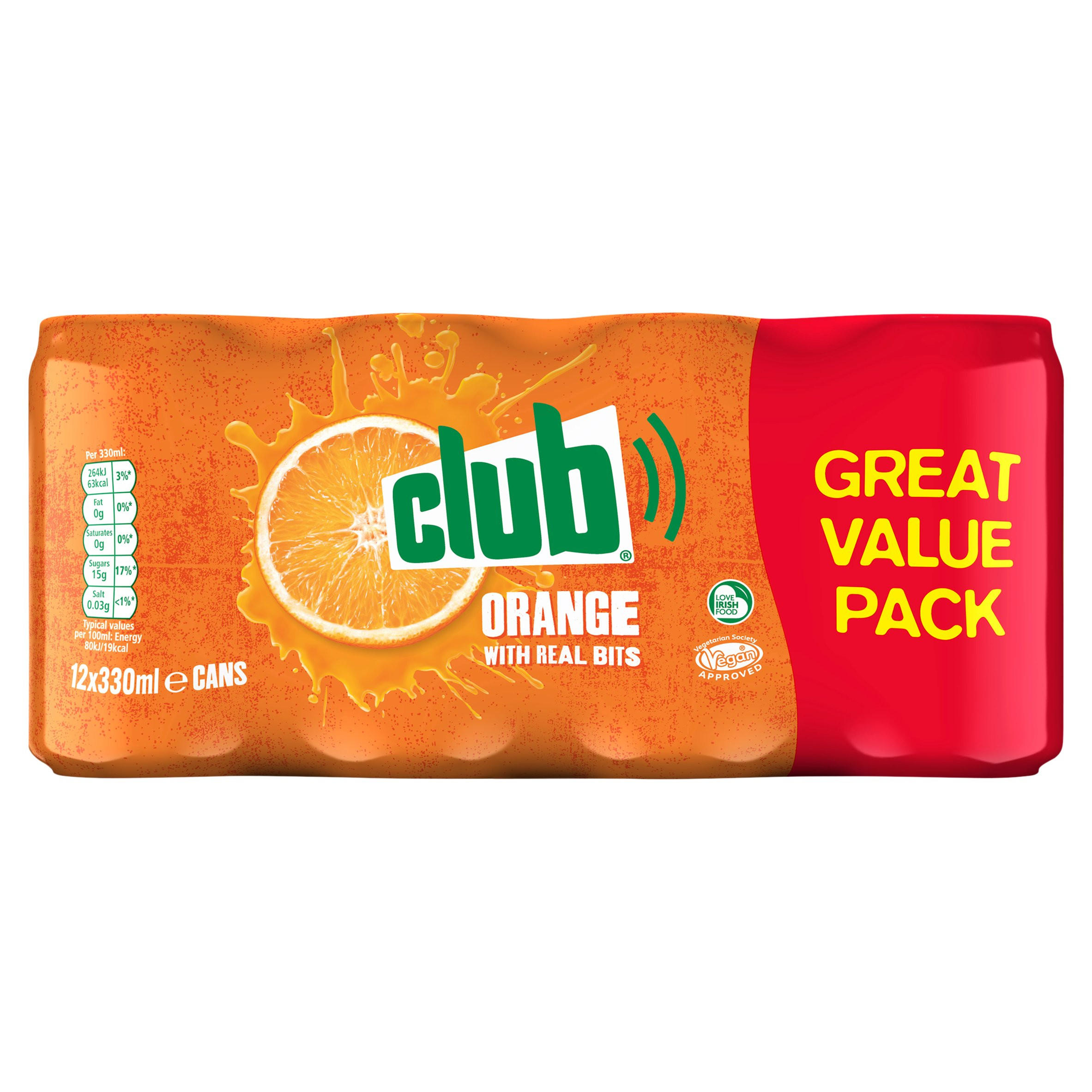 Club Orange with Real Bits 12 x 330ml | Orange and Fruit Flavoured ...