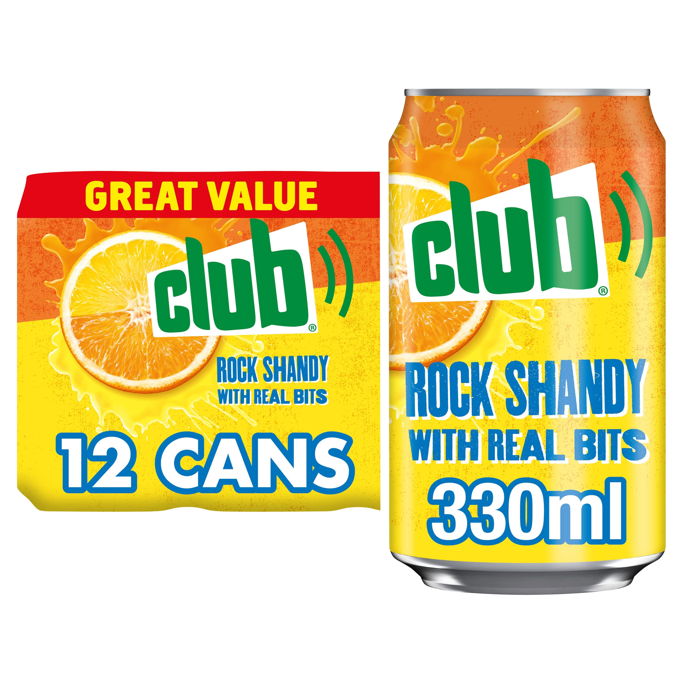 club Rock Shandy 12 x 330ml | Canned Drinks | Iceland Foods