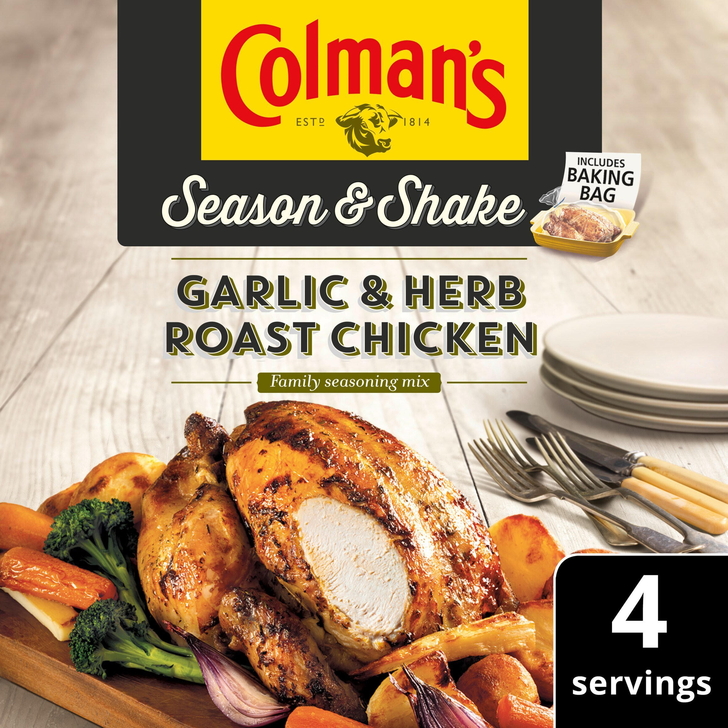 Colman's Season & Shake Garlic & Herb Roast Chicken Mix 32g | Packet ...