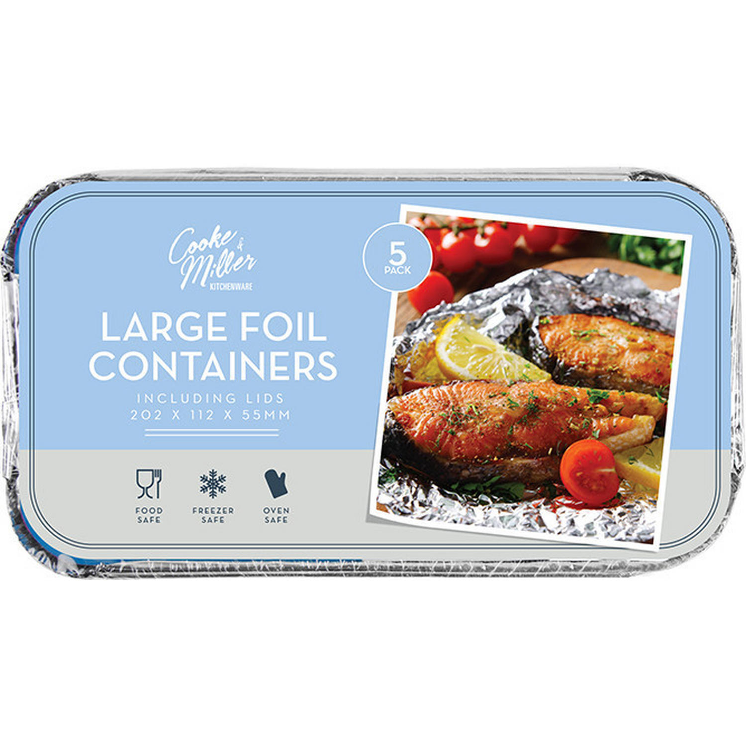 Cooke & Miller Large Foil Containers 5pk | £1 Value Household | Iceland ...