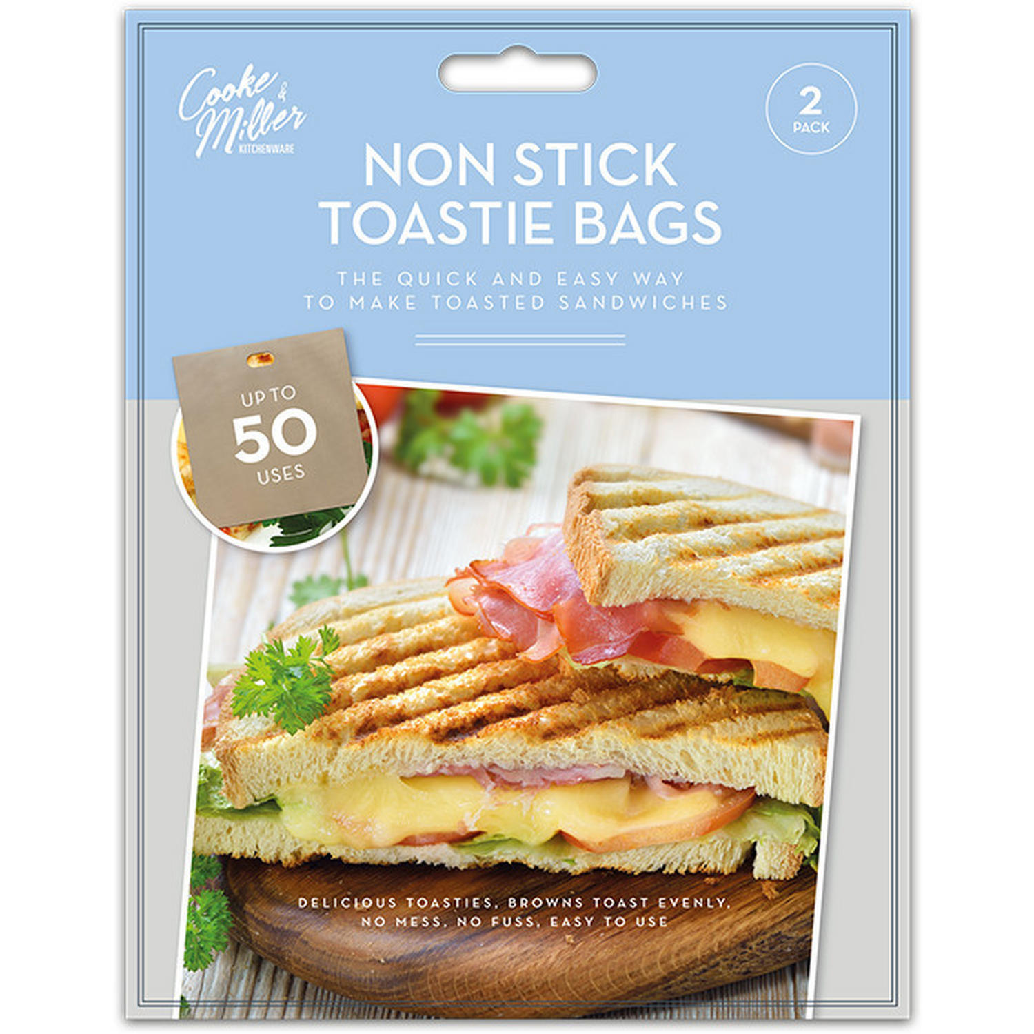 Cooke & Miller Non Stick Toastie Bags 2pk | Cooking & Dining | Iceland ...