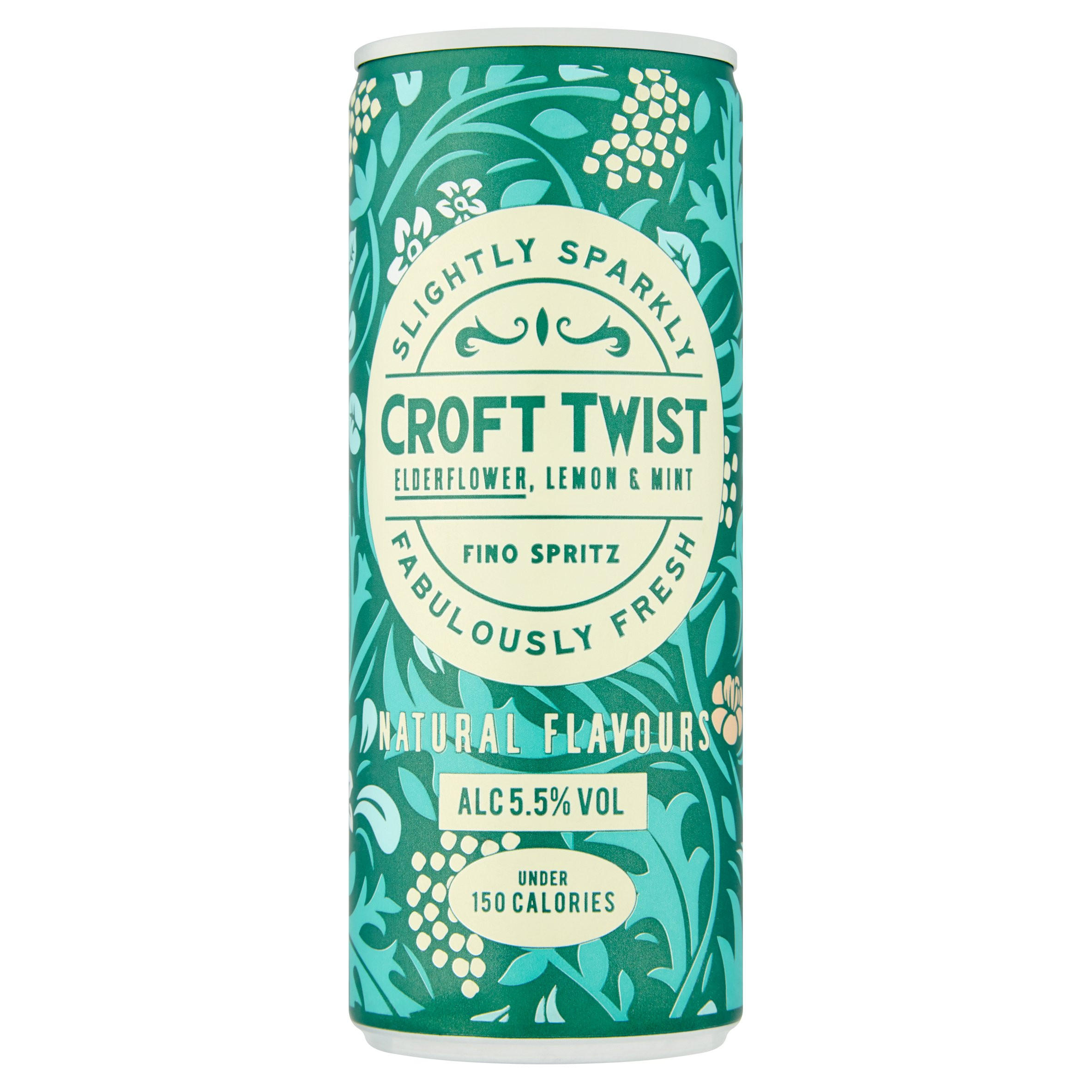 Croft Twist Elderflower, Lemon & Mint Fino Spritz 250ml | Alcopops ...