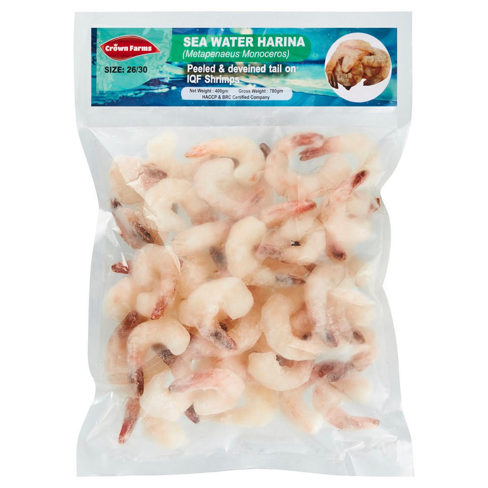 Crown Farms Tail On Prawns 400g | Prawns & Seafood | Iceland Foods