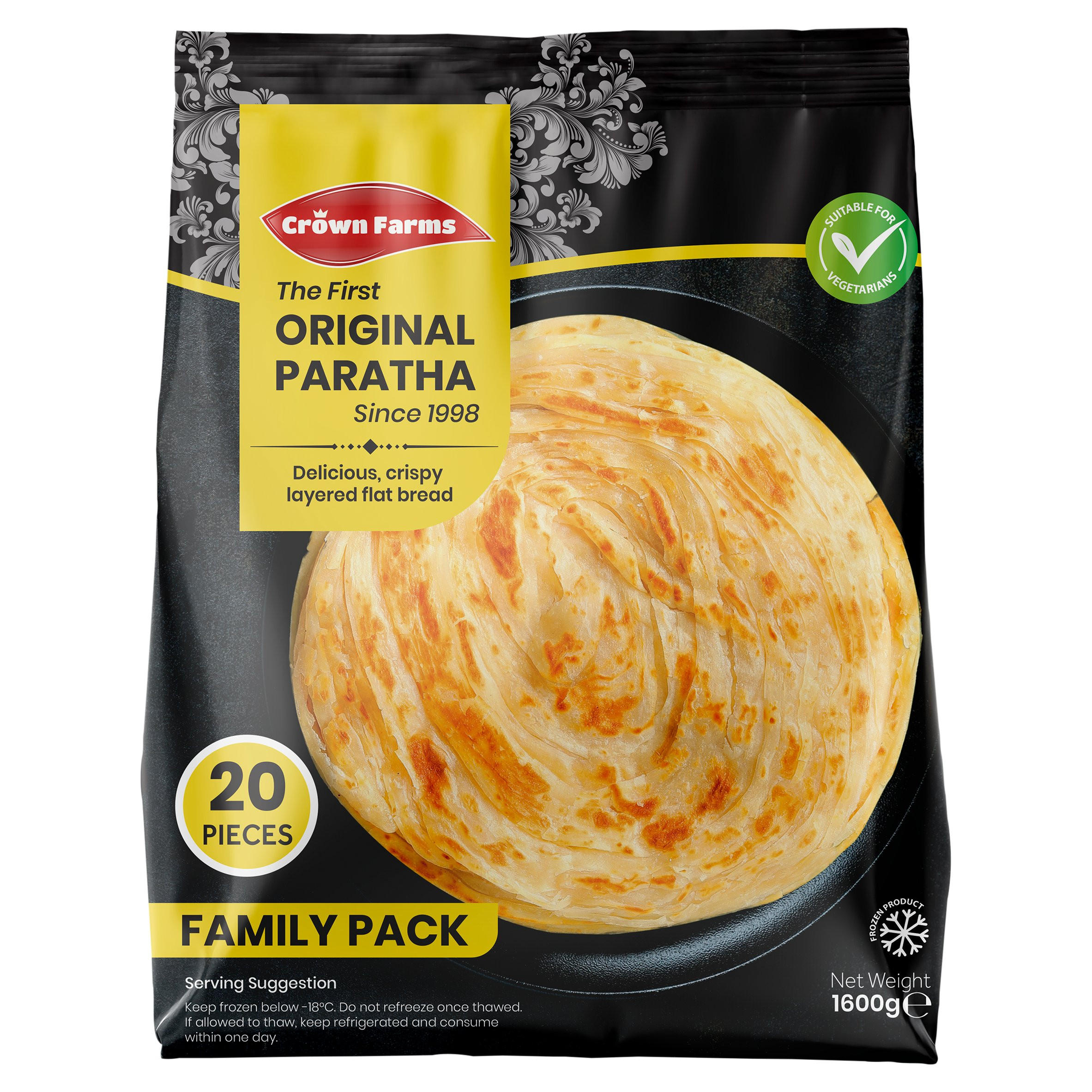 Crown Farms The First Original Paratha 1600g | Vegetarian | Iceland Foods