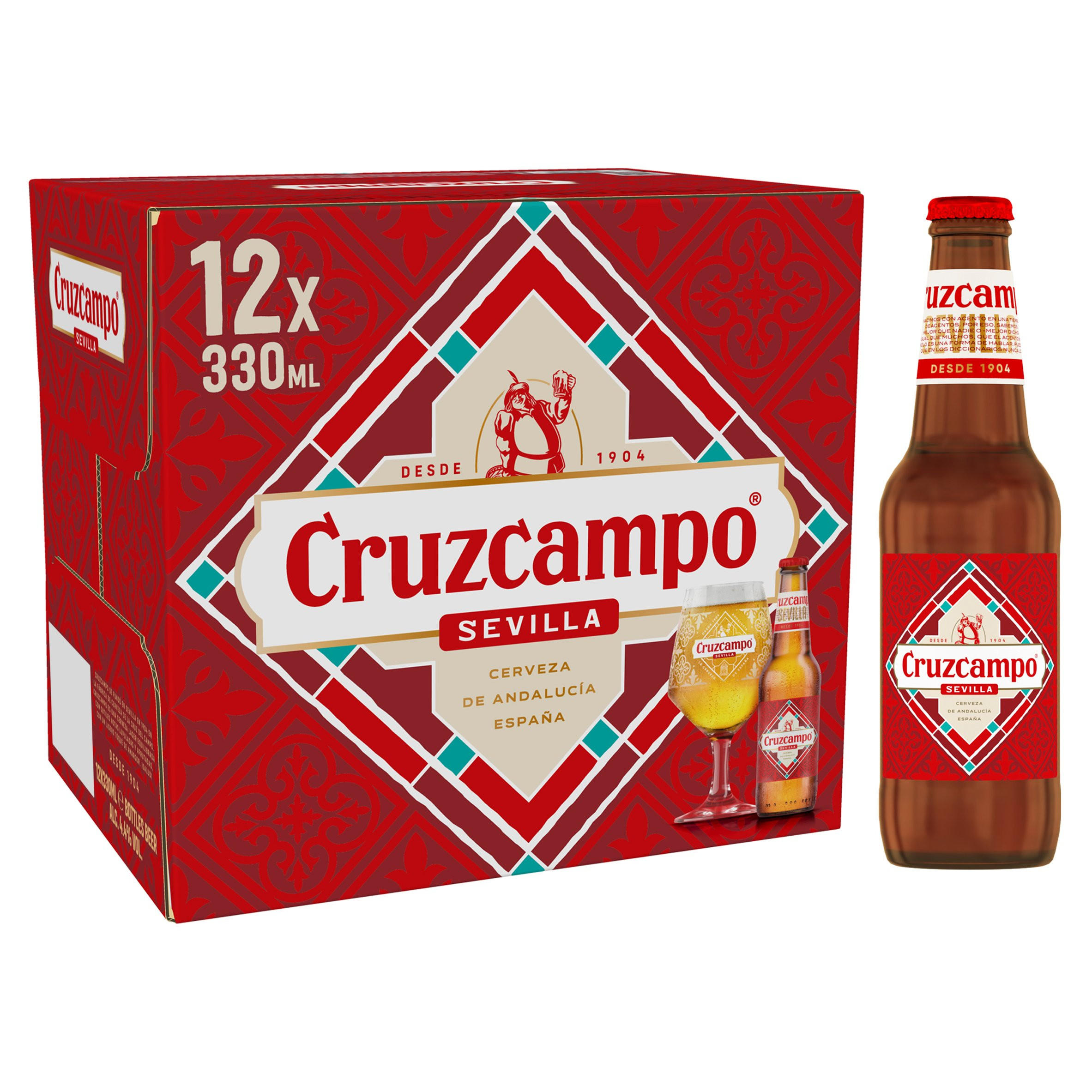 Cruzcampo Sevilla Lager Beer Bottle 12x330ml | Beer | Iceland Foods