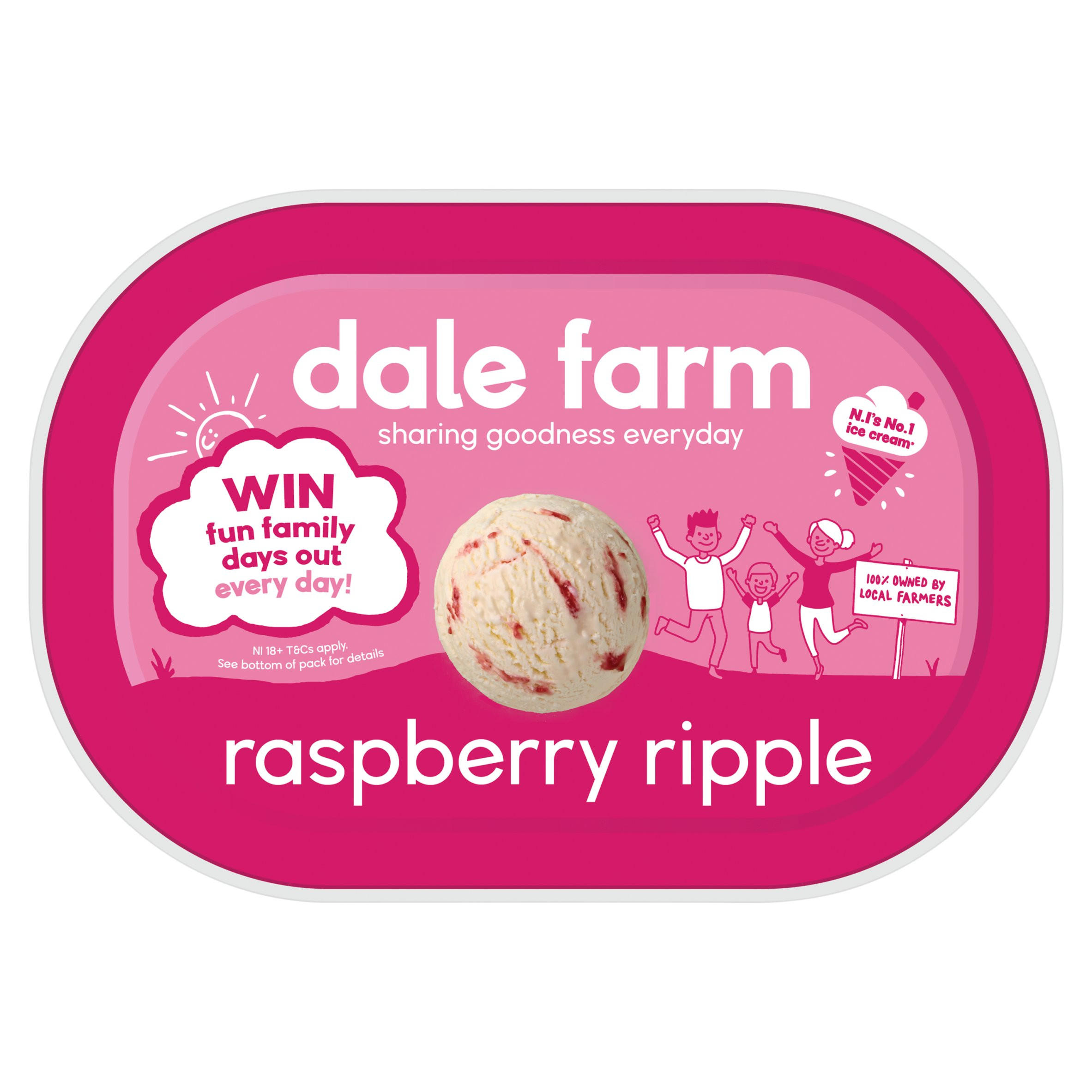 Dale Farm Raspberry Ripple Ice Cream 900ml | Ice Cream Tubs | Iceland Foods