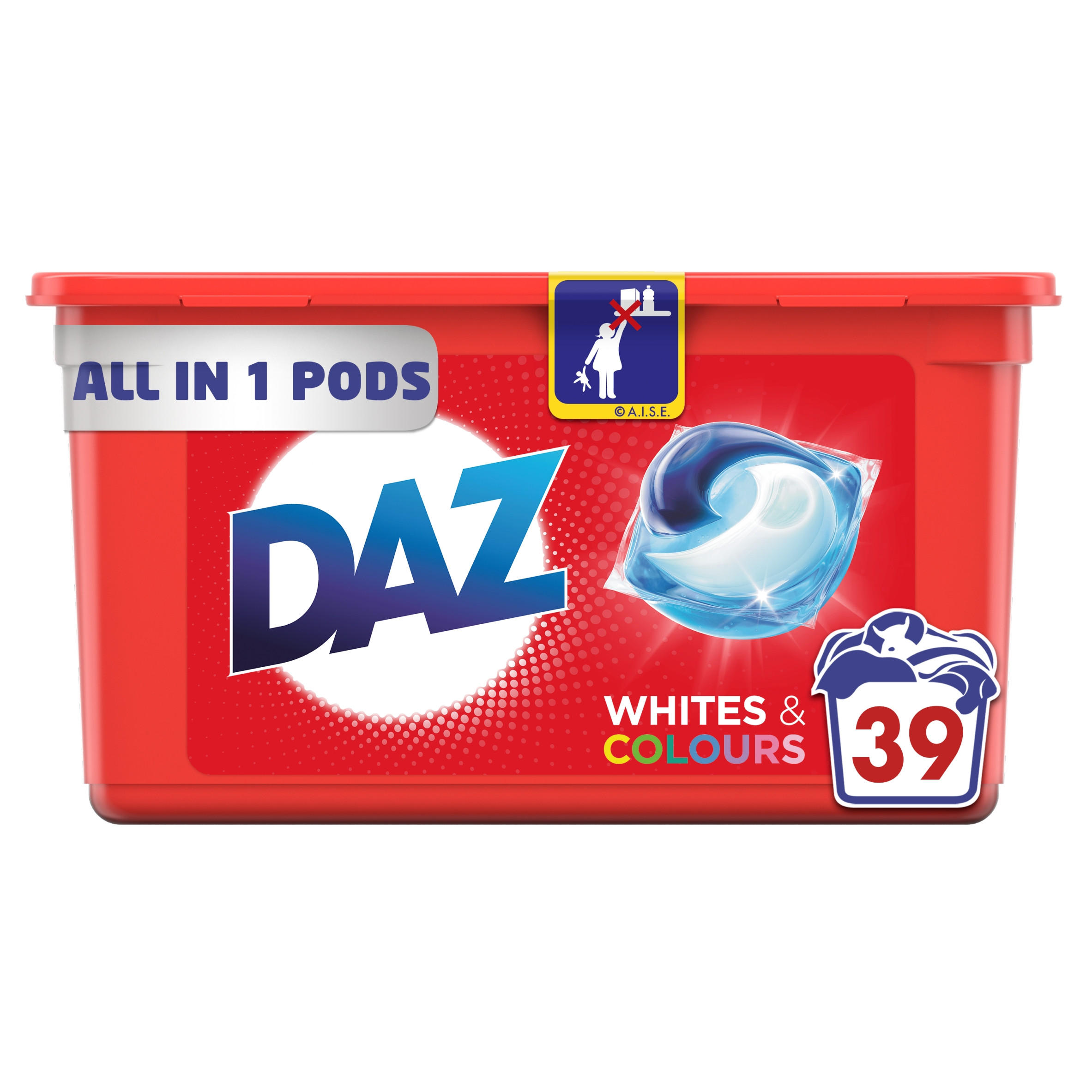 Daz ALL in 1 PODs Washing Liquid Capsules Whites & Colours 39 Washes ...