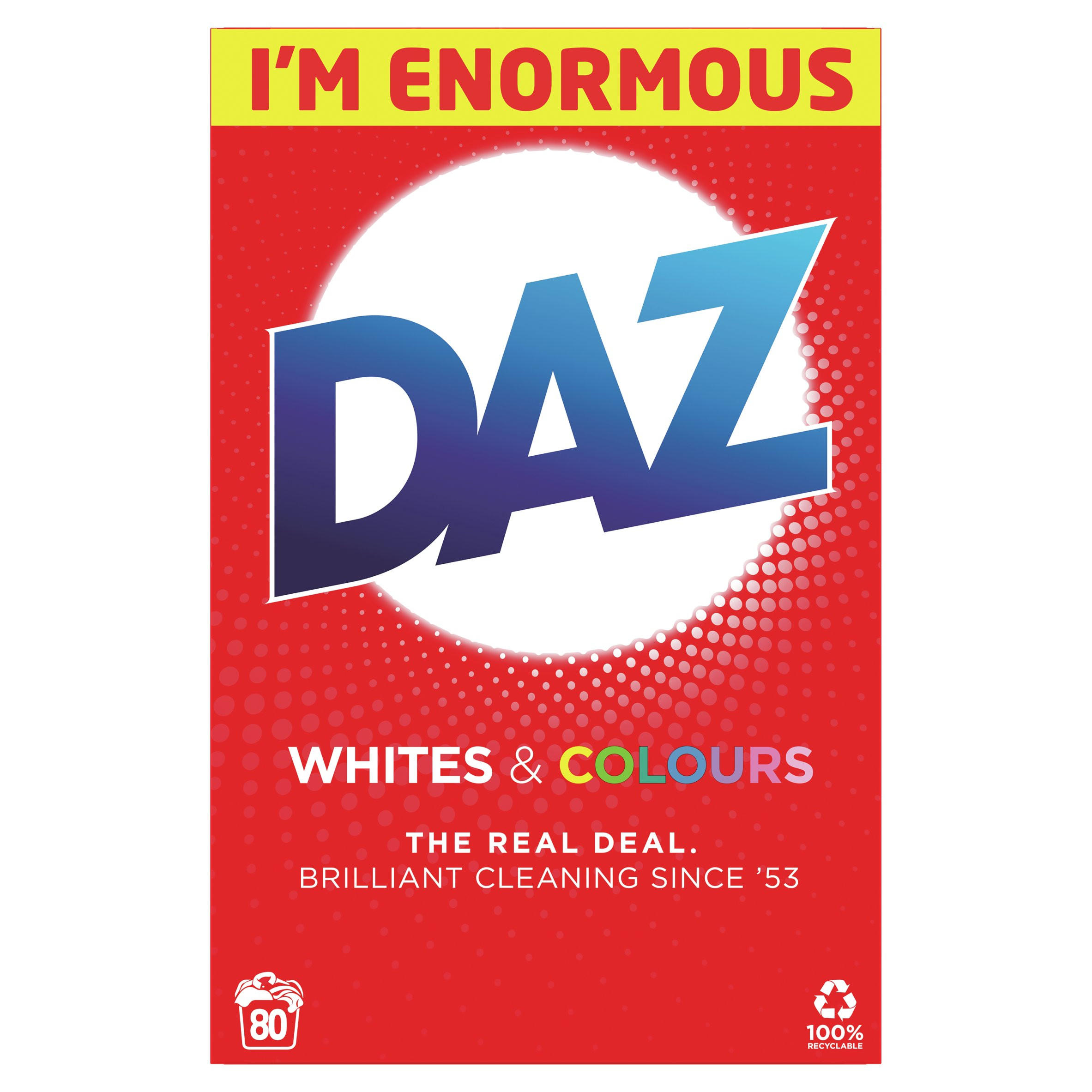 Daz Washing Powder Whites & Colours 5.2KG 80 Washes | Washing Capsules ...