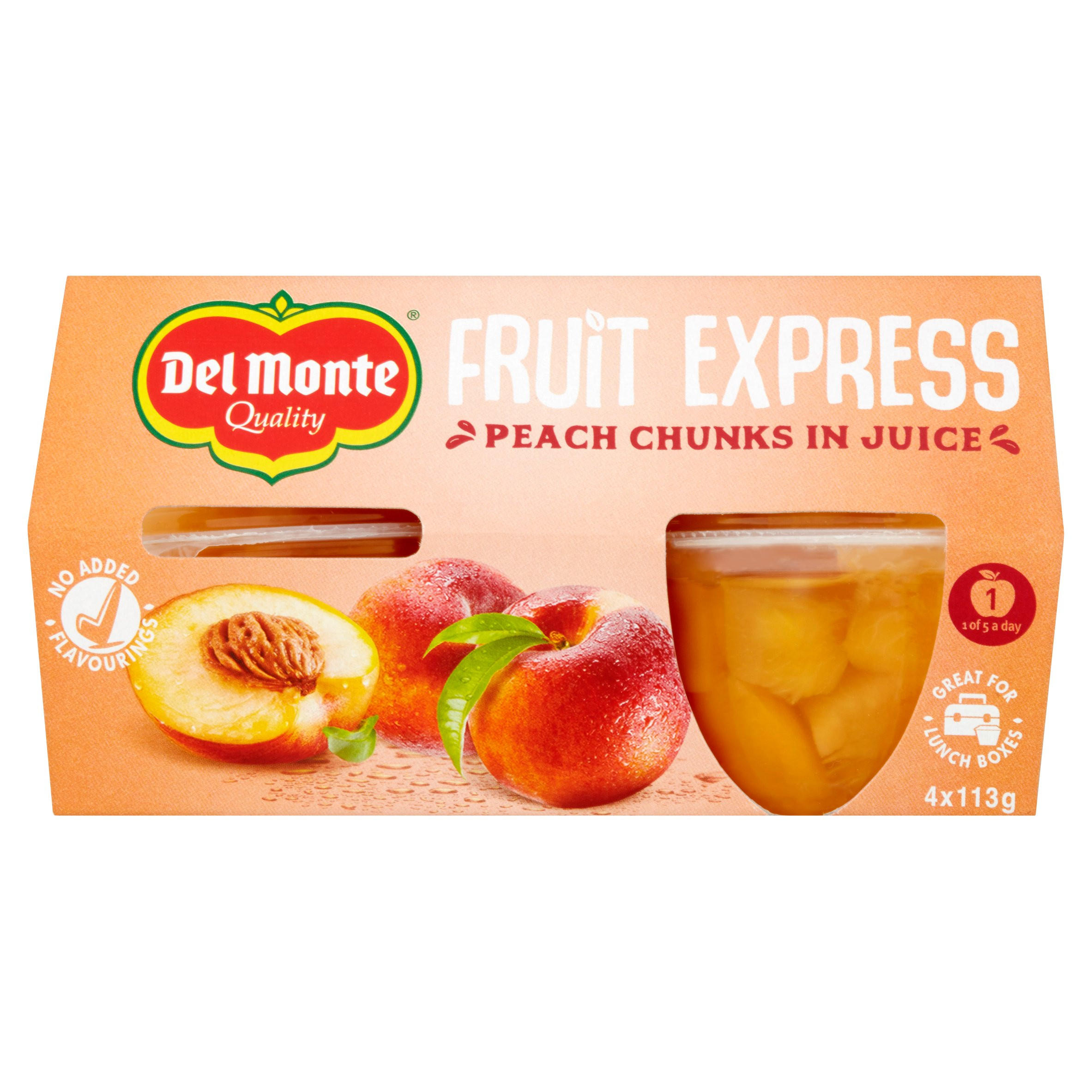 Del Monte Quality Fruit Express Peach Chunks in Juice 4 x 113g | Tinned ...