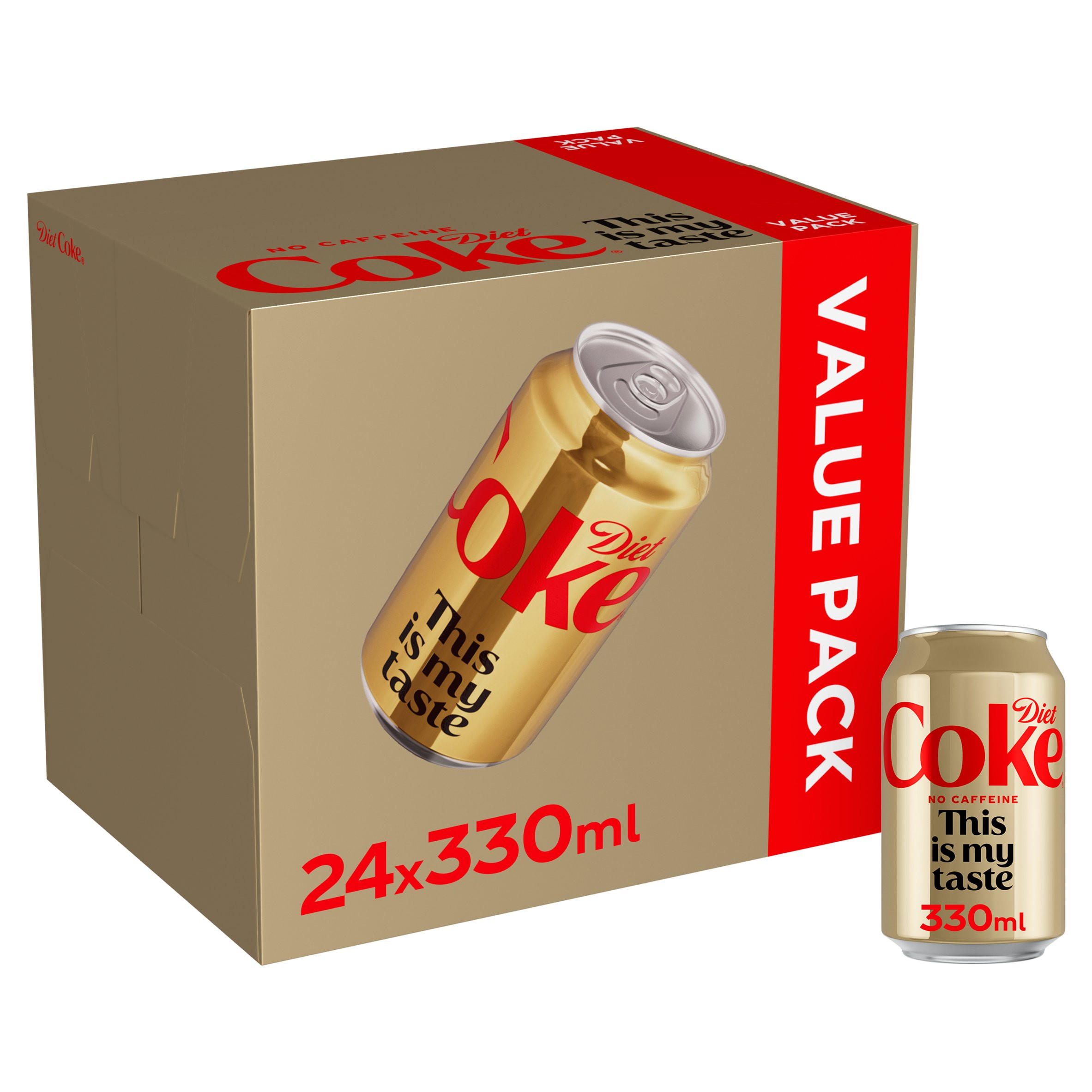 Diet Coke No Caffeine 24 x 330ml | Cola | Iceland Foods