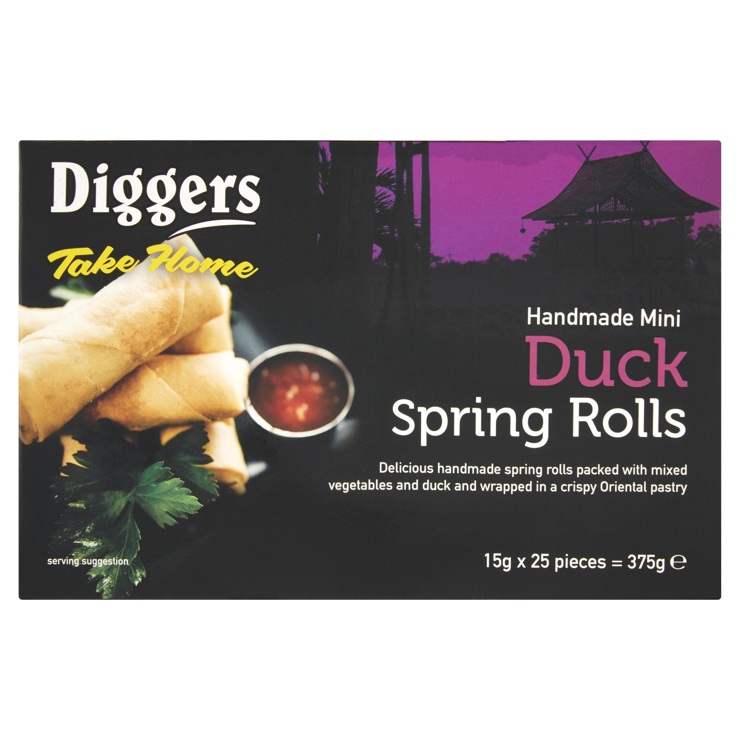 Diggers Take Home Handmade Mini Duck Spring Rolls 25 x 15g (375g ...
