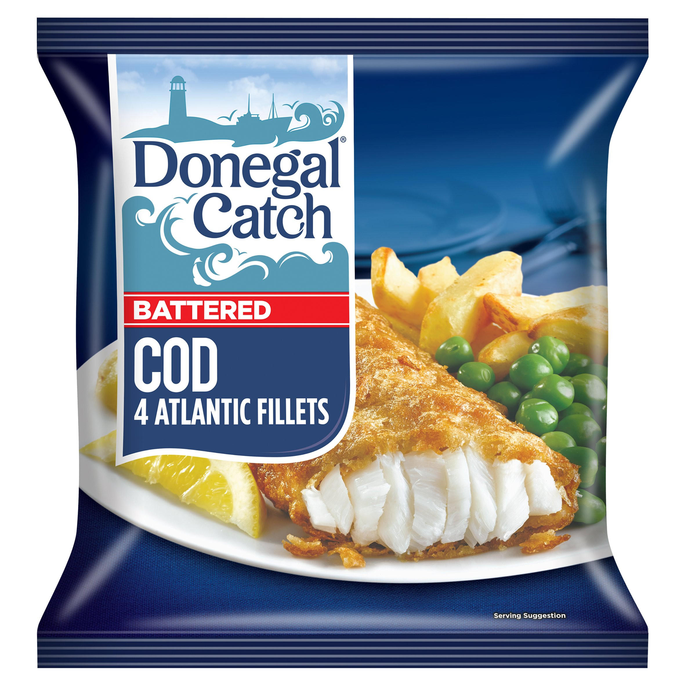 Donega Catch 4 Battered Cod Atlantic Fillets 400g | Battered & Breaded ...