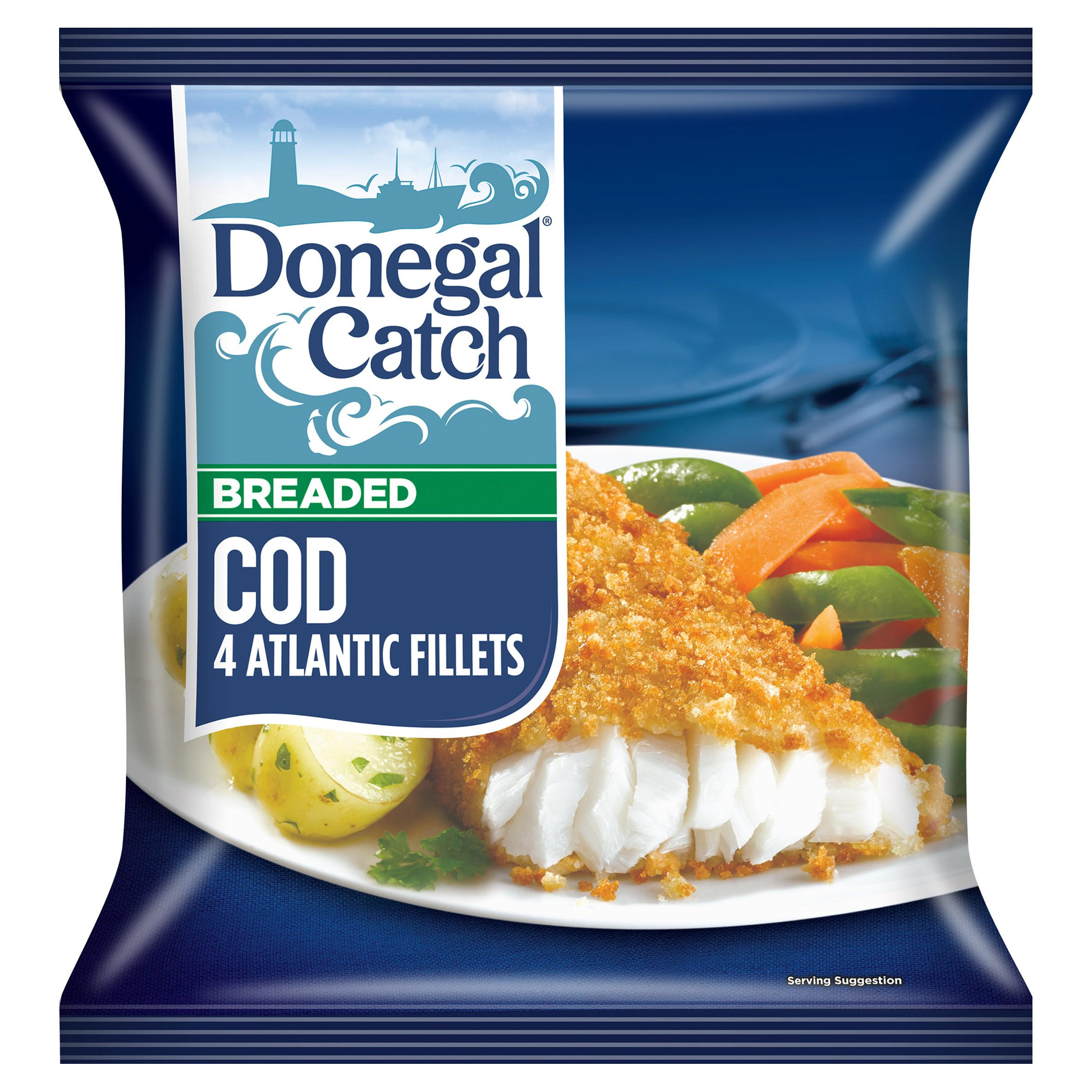 Donegal Catch 4 Breaded Cod Atlantic Fillets 400g | Battered & Breaded ...