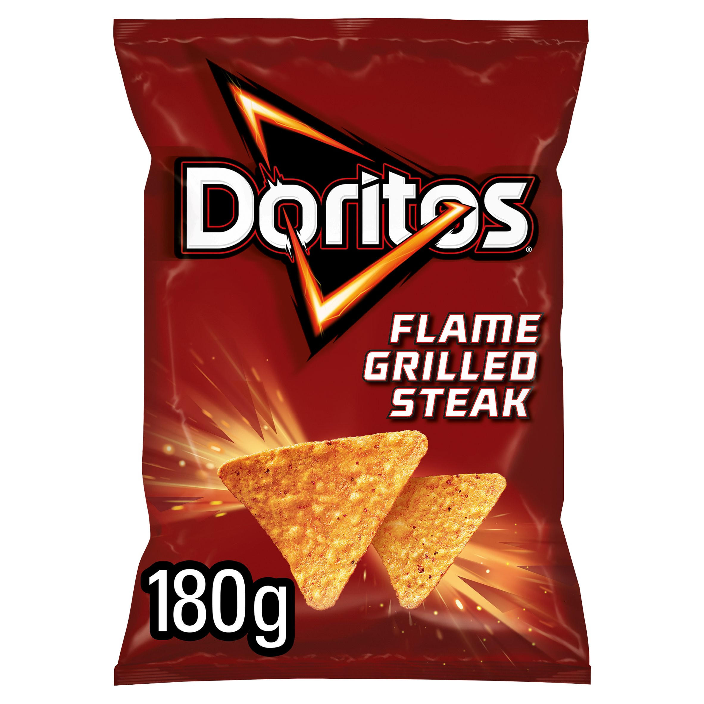 Doritos Flame Grilled Steak Sharing Tortilla Chips Crisps 180g ...