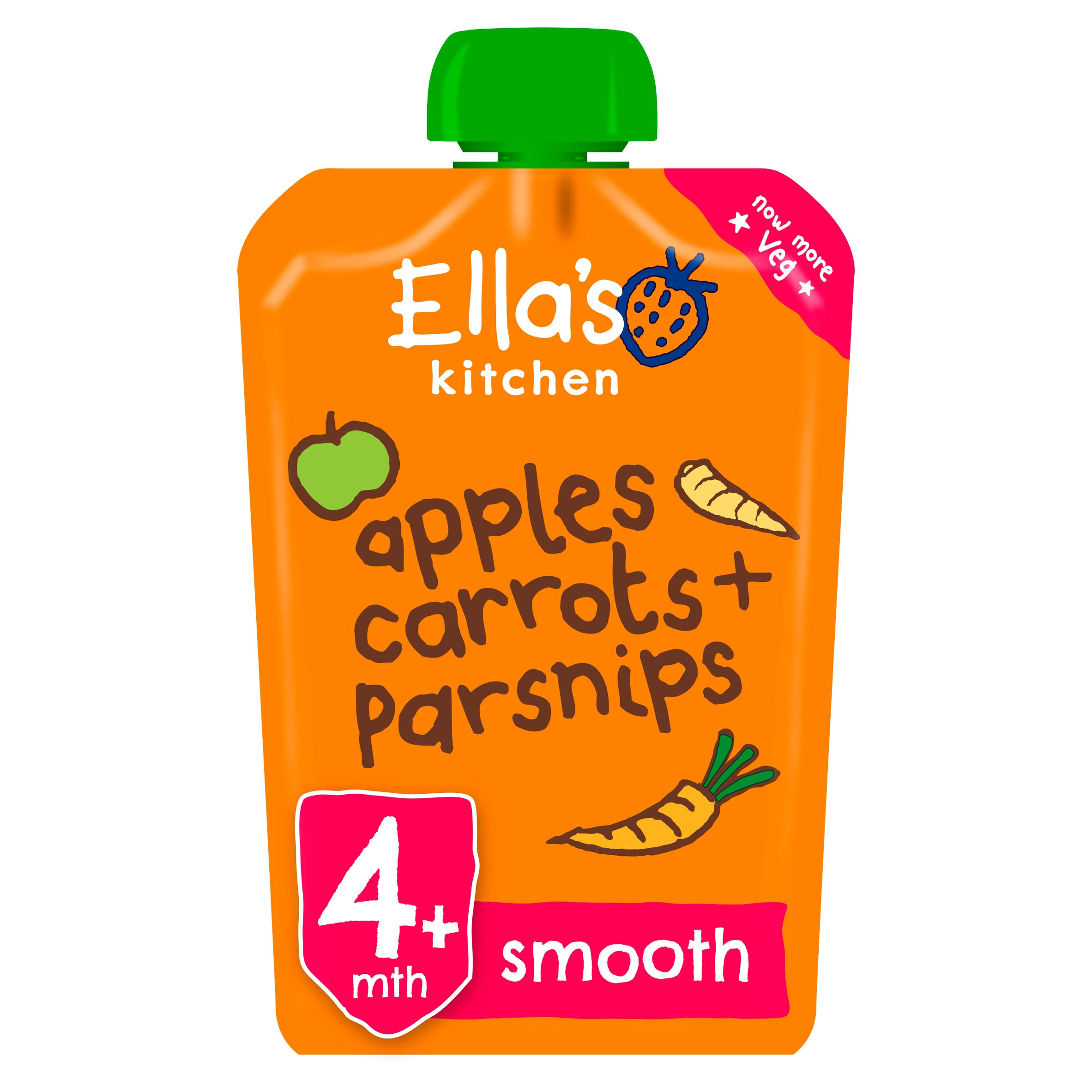 Ella's Kitchen Organic Apples, Carrots and Parsnips Baby Food Pouch 4 ...