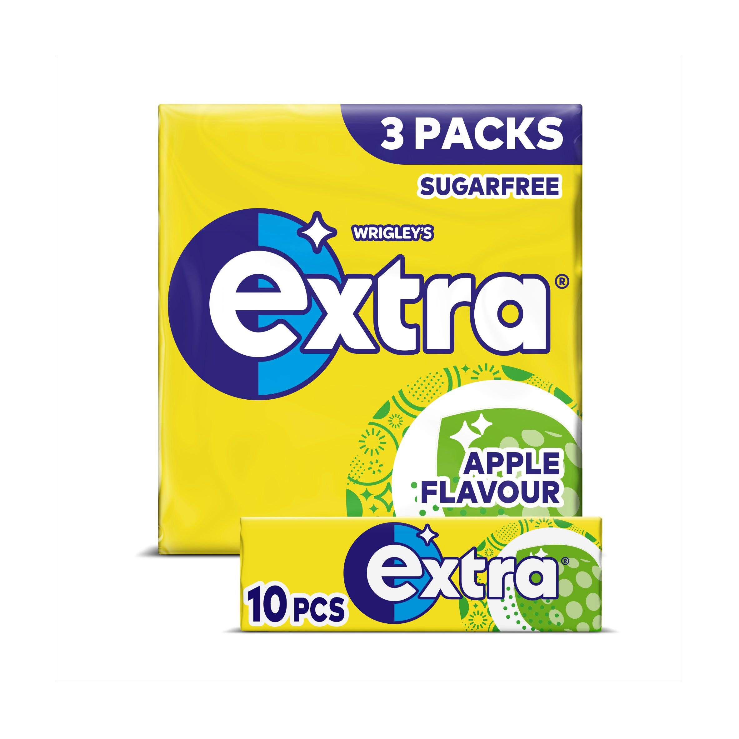 Extra Apple Flavour Sugarfree Chewing Gum Multipack 3 x 10 Pieces ...