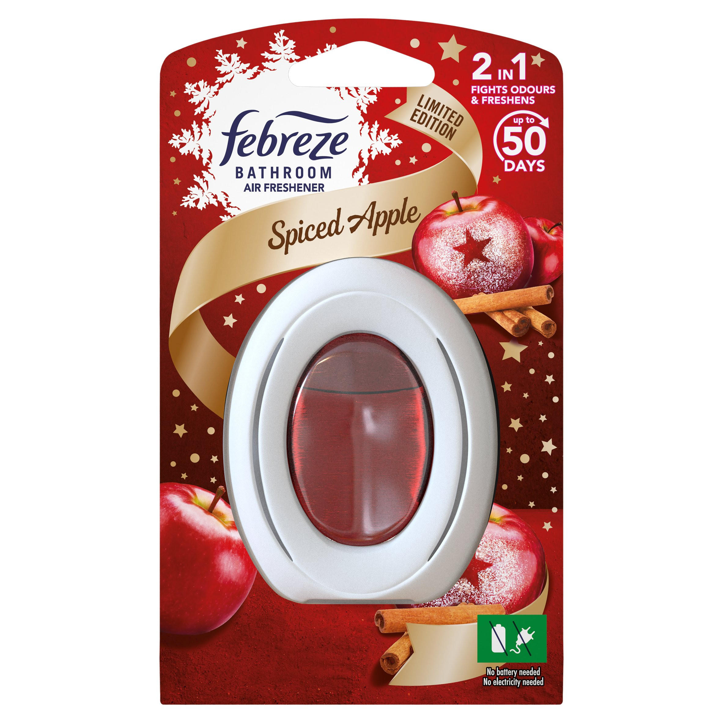 Febreze Bathroom Continuous Air Freshener Spiced Apple 1 Count, Fights ...