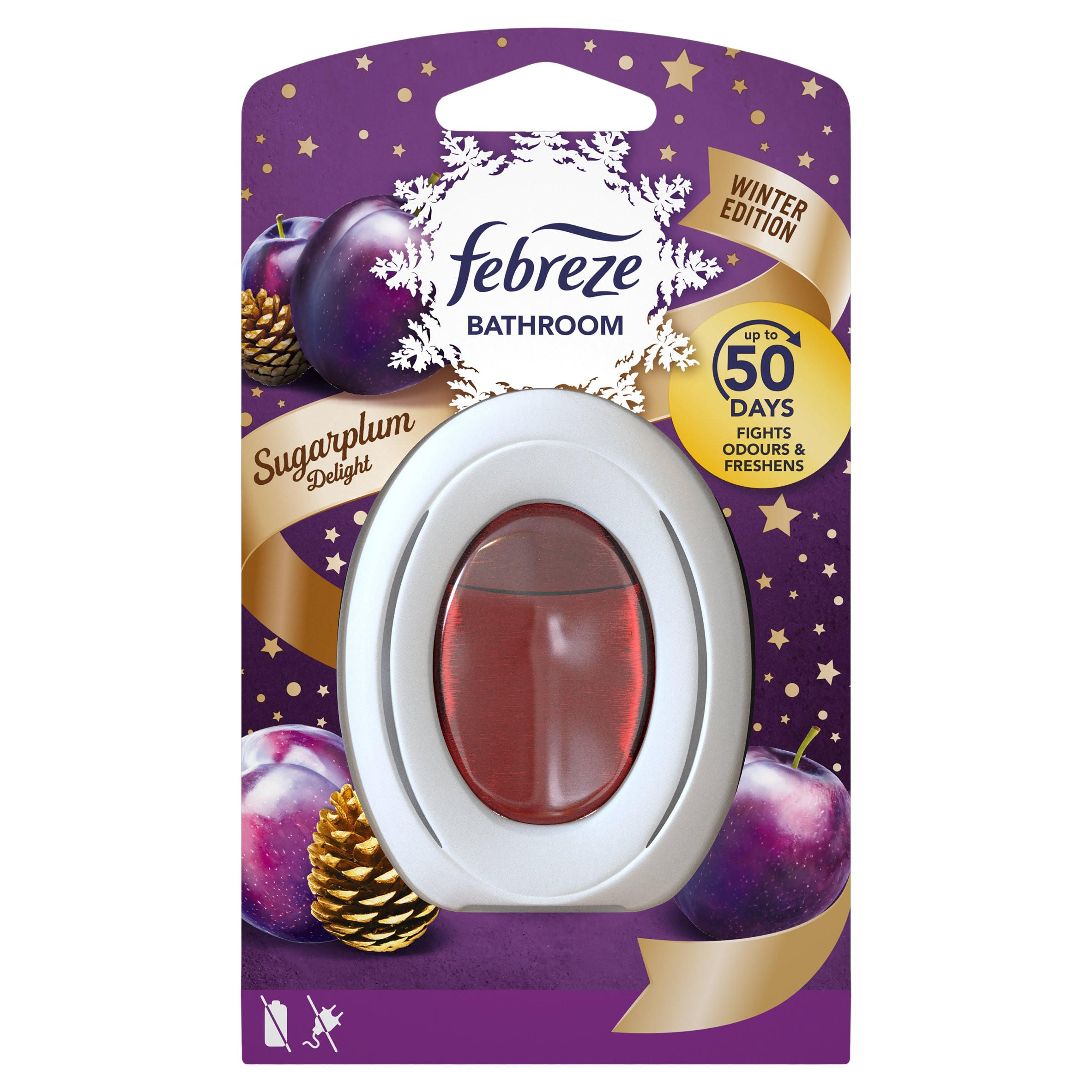 Febreze Bathroom Continuous Air Freshener Sugarplum Delight 1 Count ...