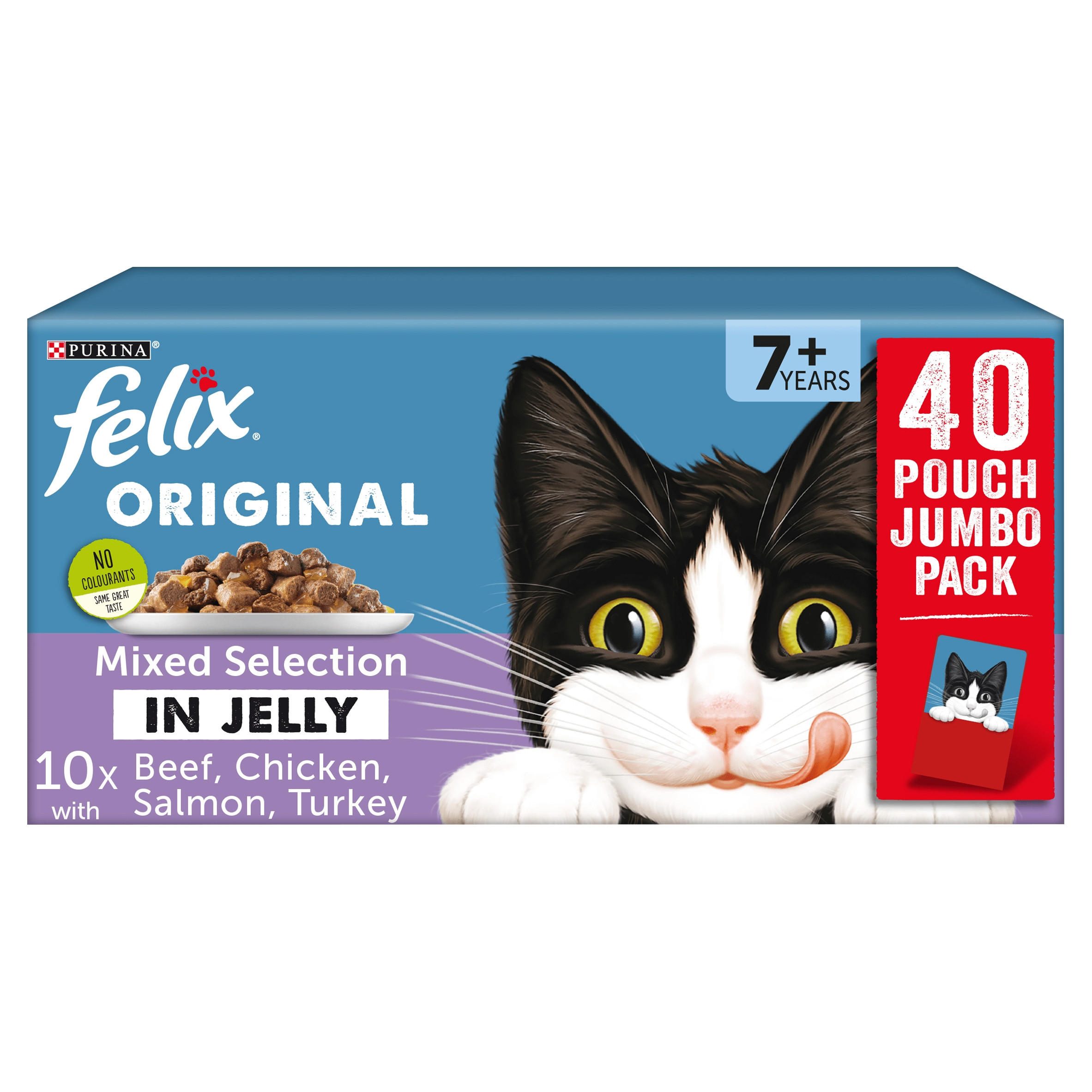 FELIX Original Senior 7+ Variety Selection in Jelly Wet Cat Food ...