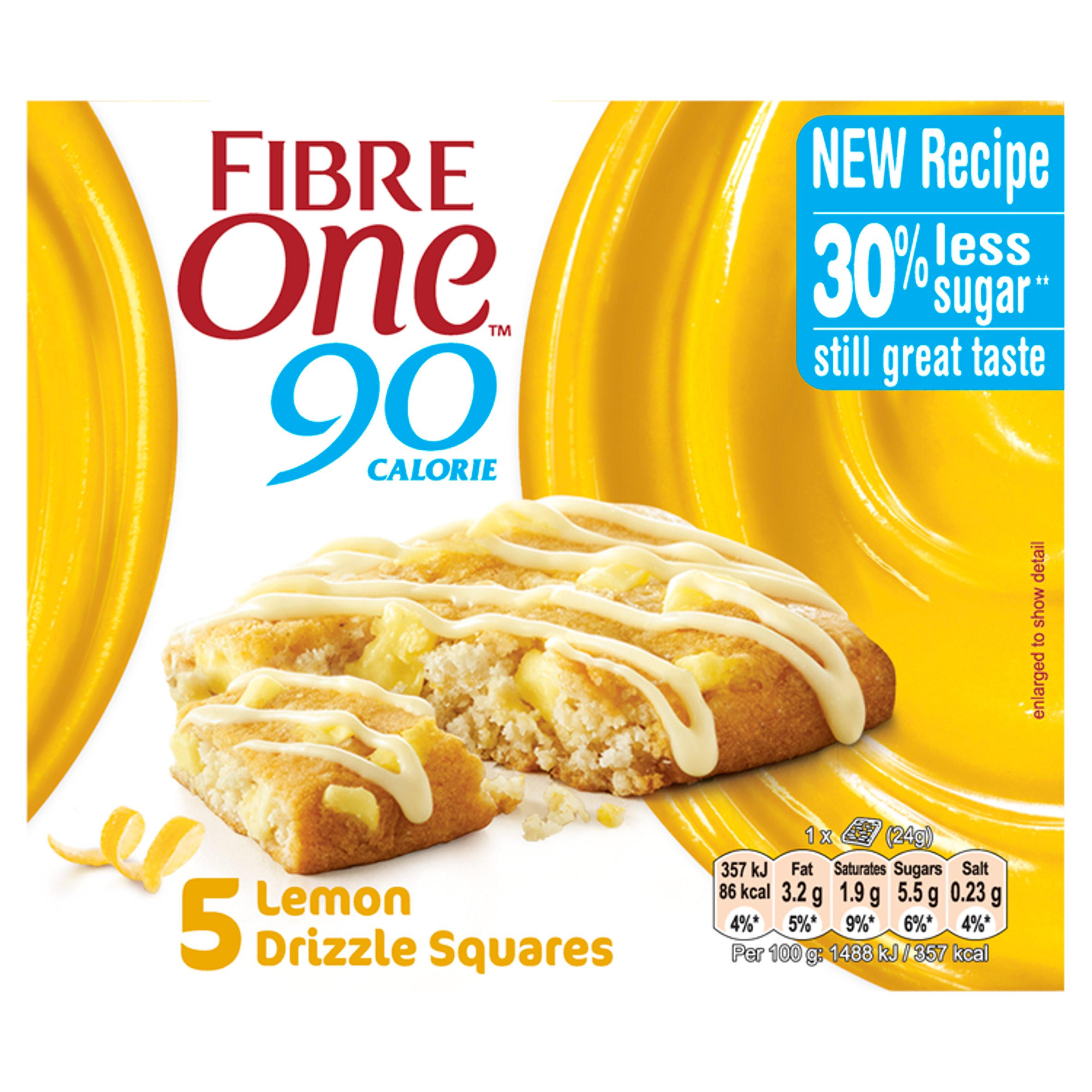Fibre One Lemon Drizzle High Fibre Cake Squares 5 x 24g | Multipacks ...