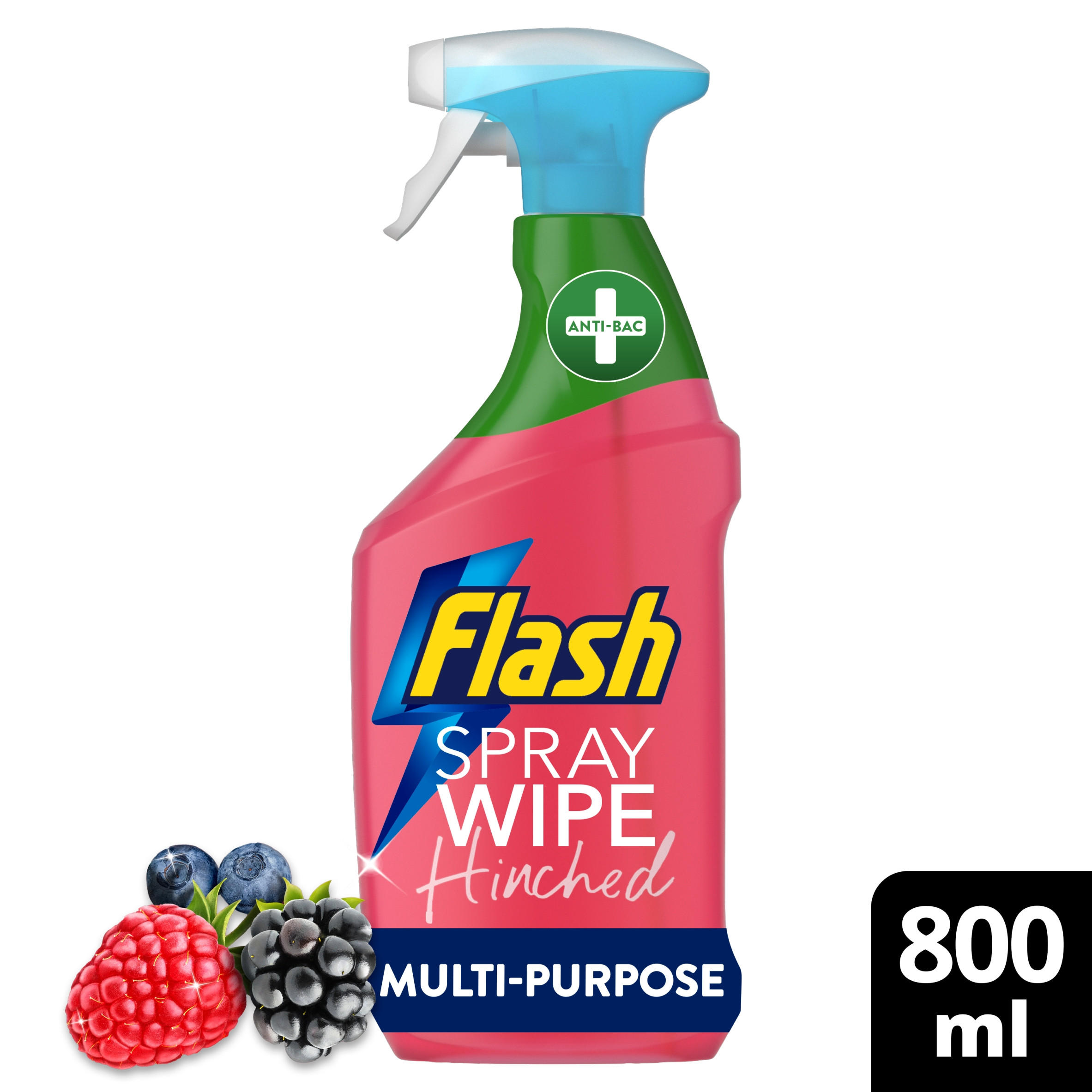 Flash Spray Wipe Hinched Antibac Cleaning Spray Berries 800ML | Kitchen ...