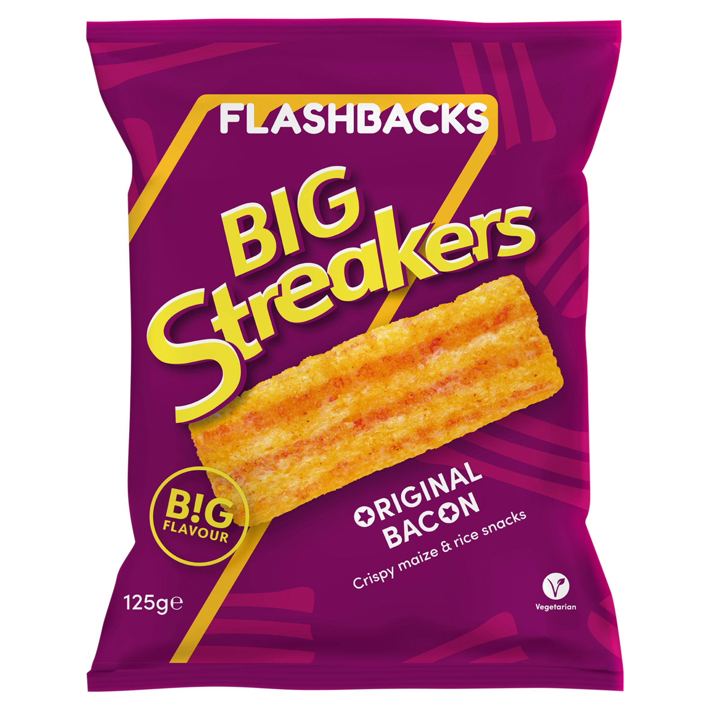 Flashbacks Original Bacon Big Streakers 125g | Sharing Crisps | Iceland ...