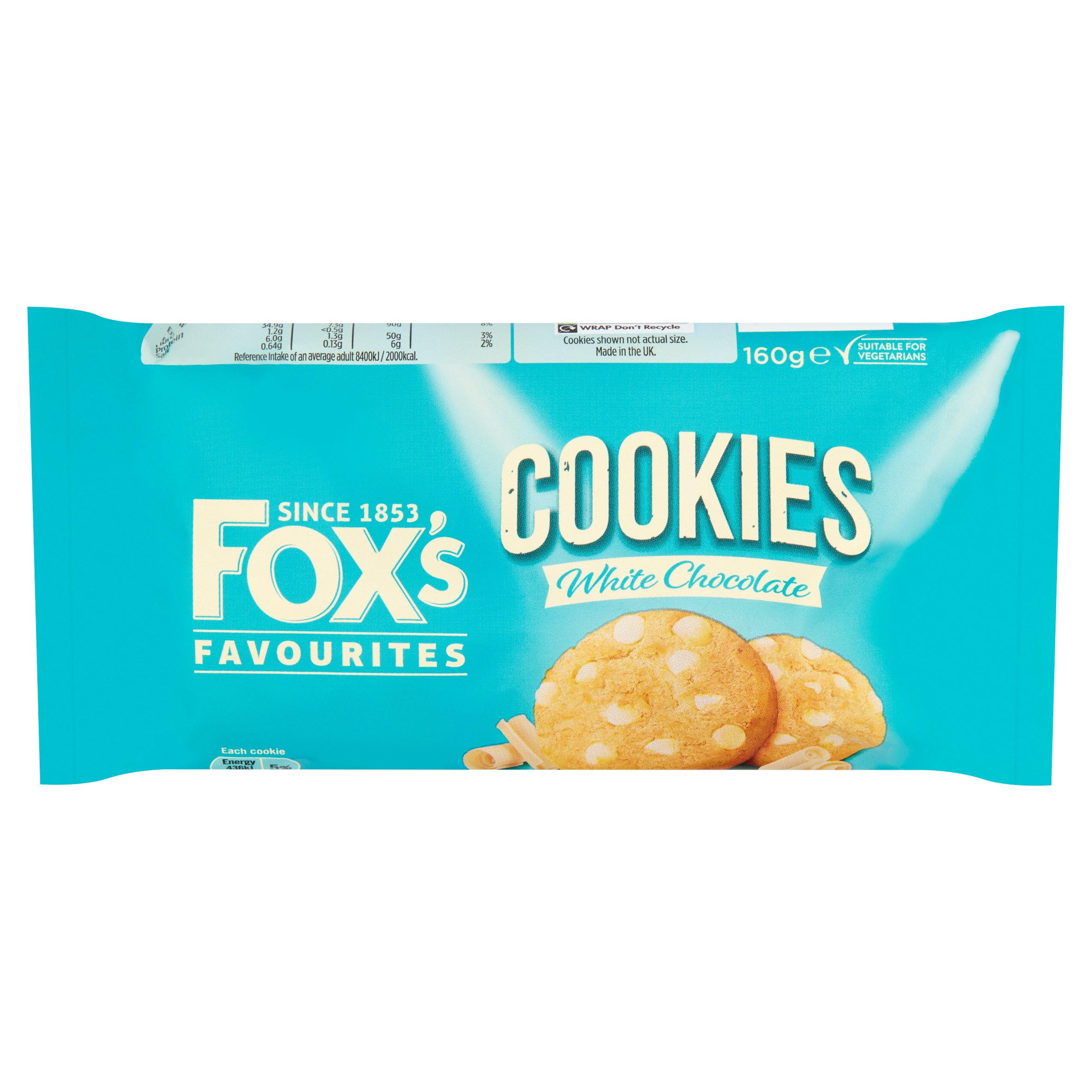 Fox's Favourites Cookies White Chocolate 160g | Sweet Biscuits ...