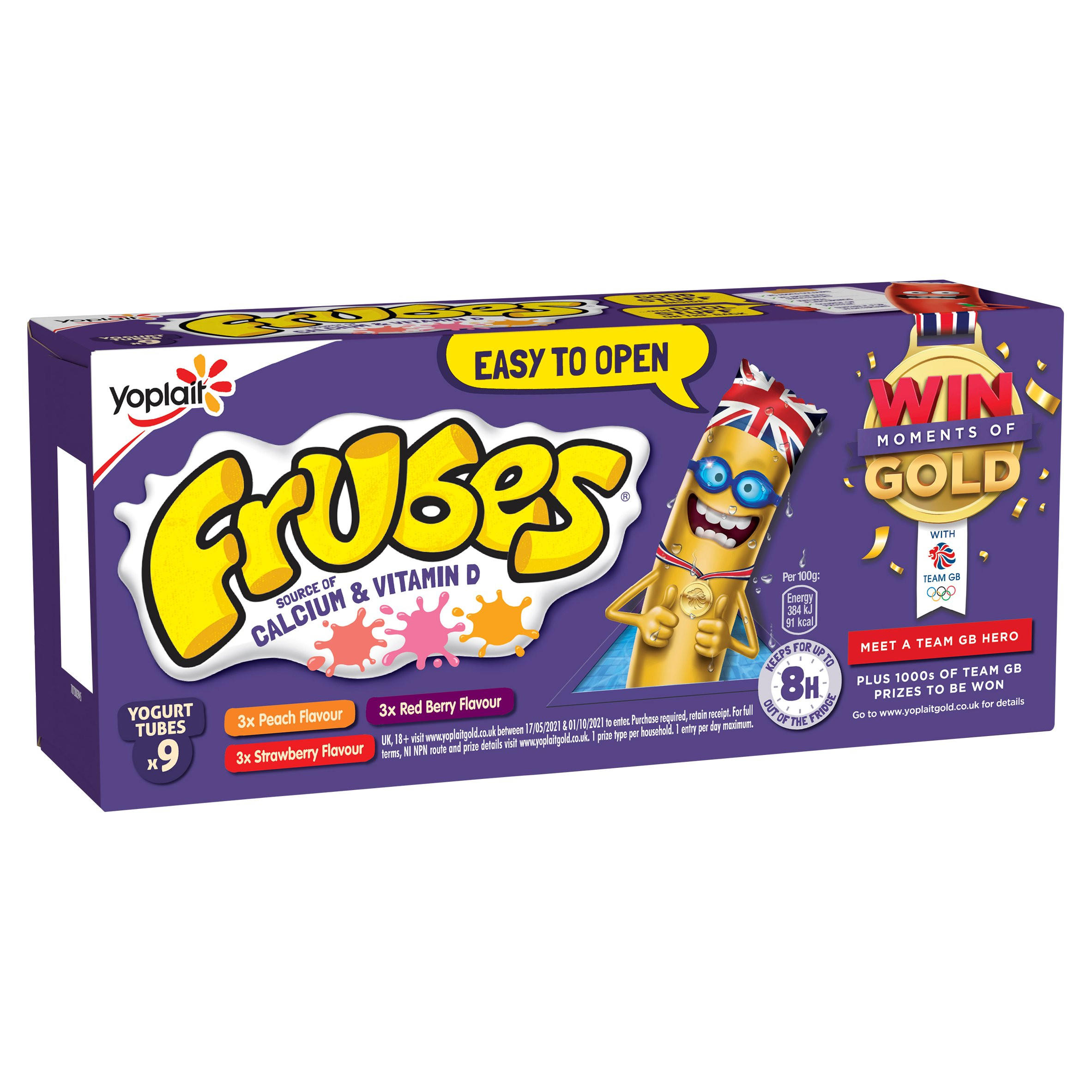 Frubes Strawberry, Red Berry and Peach Flavour Tubes 9 x 37g (333g ...