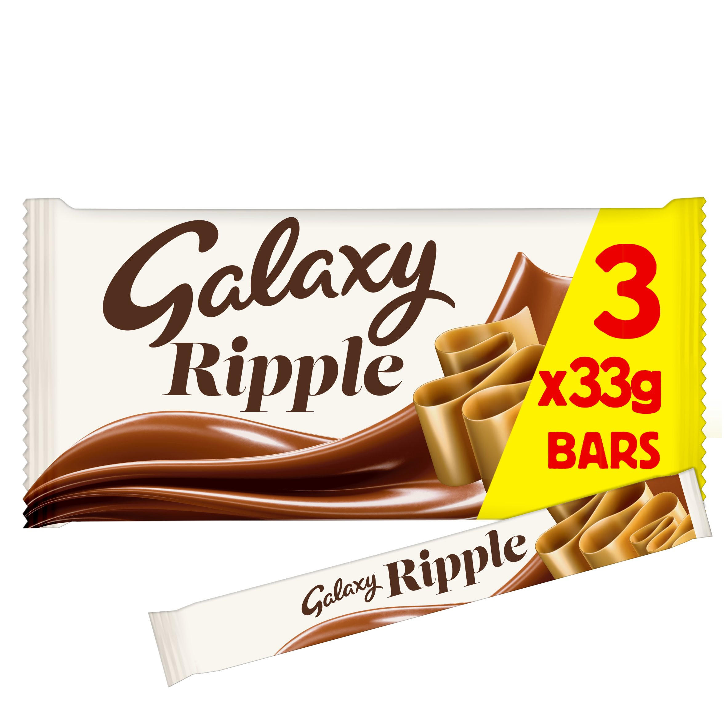 Galaxy Ripple Milk Chocolate Snack Bars Multipack 3 x 33g | Multipacks ...