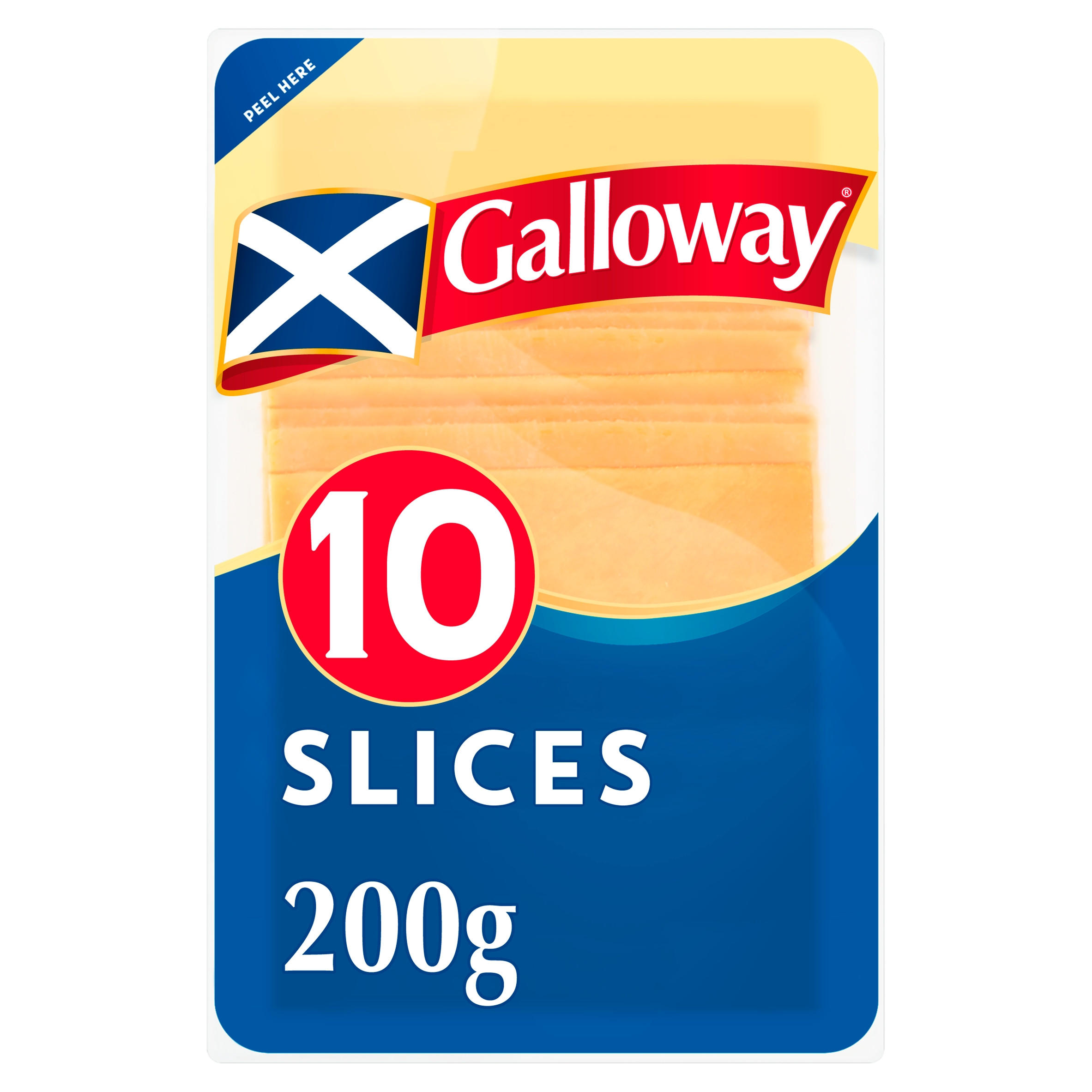 Galloway Scottish Cheddar 10 Slices 200g | Grated & Sliced Cheese ...