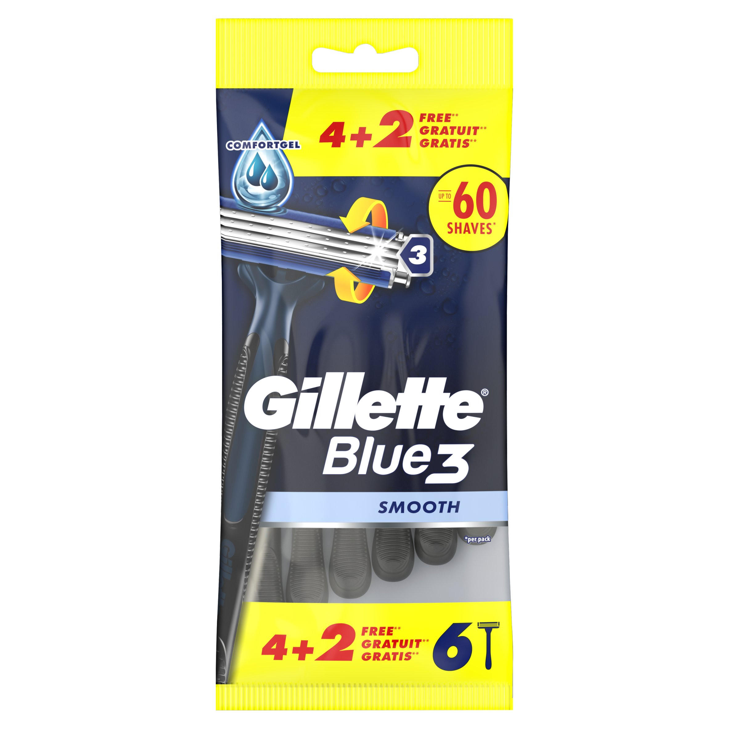 Gillette Blue3 Disposable Razors x6 | Mens Toiletries | Iceland Foods