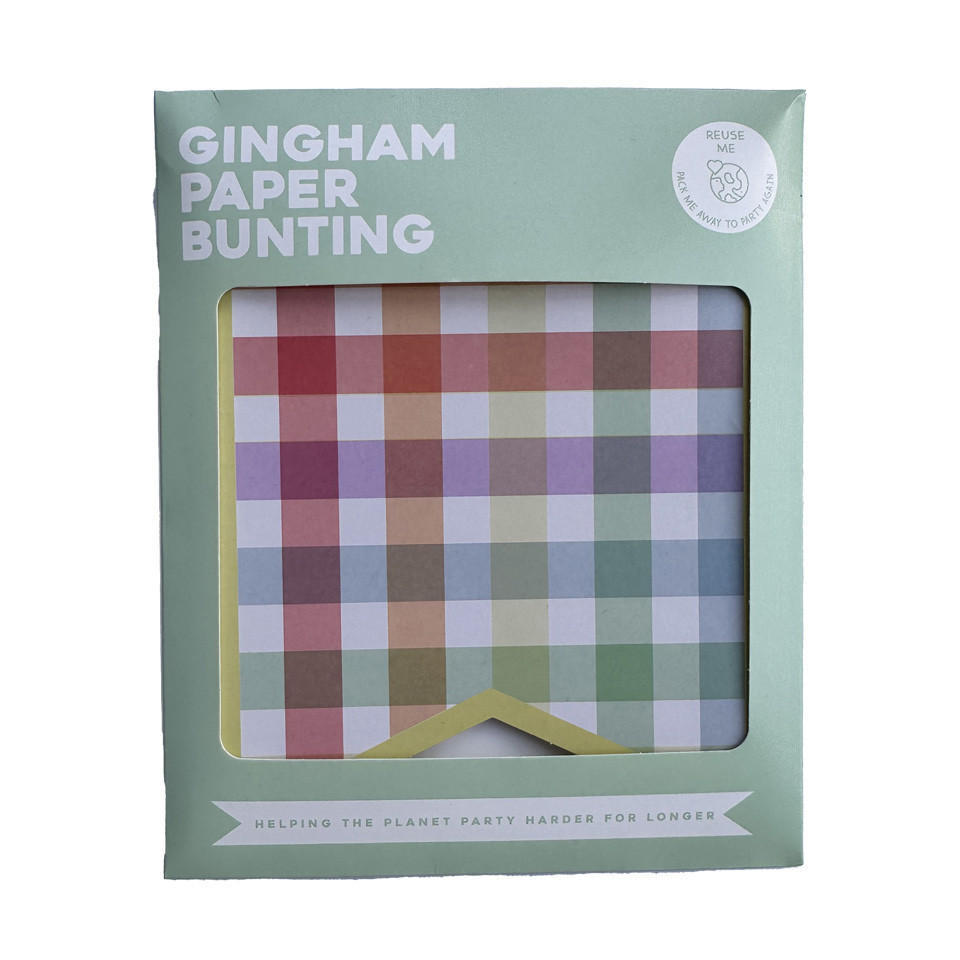 Gingham Paper Bunting | Cooking & Dining | Iceland Foods