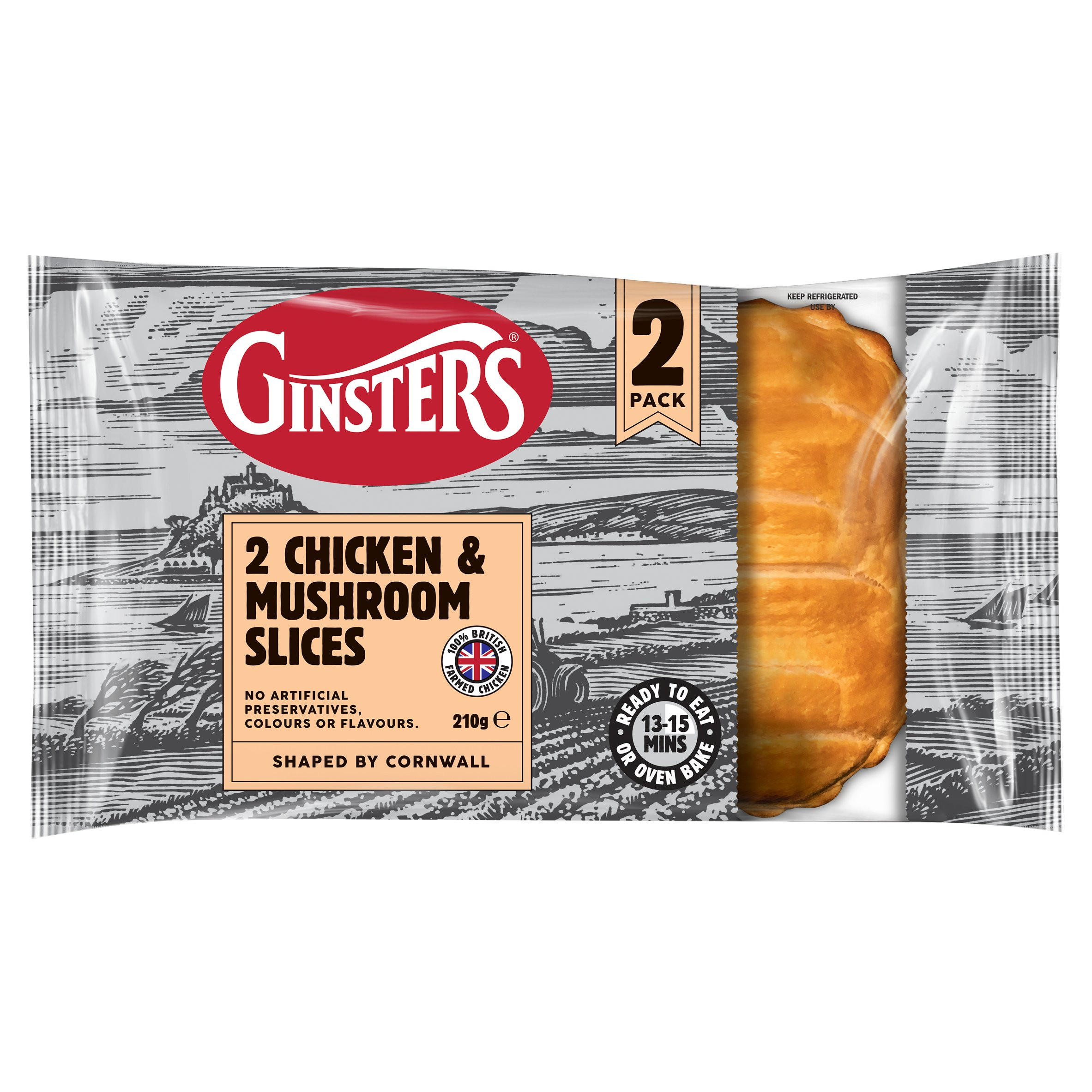 Ginsters 2 Chicken & Mushroom Slices 210g | Slices & Pasties | Iceland ...
