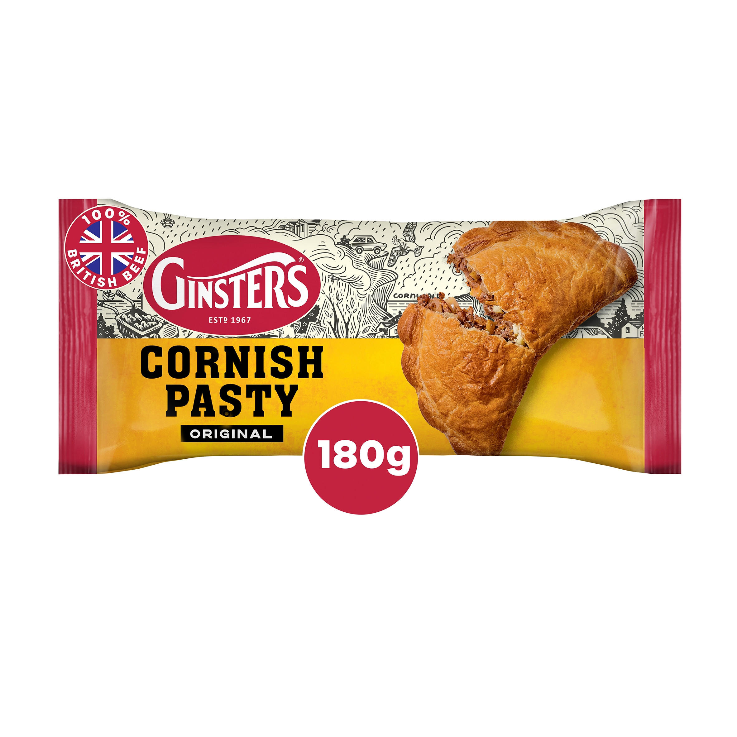 Ginsters Cornish Pasty Original 180g | Pasties, Quiche & Sausage Rolls ...