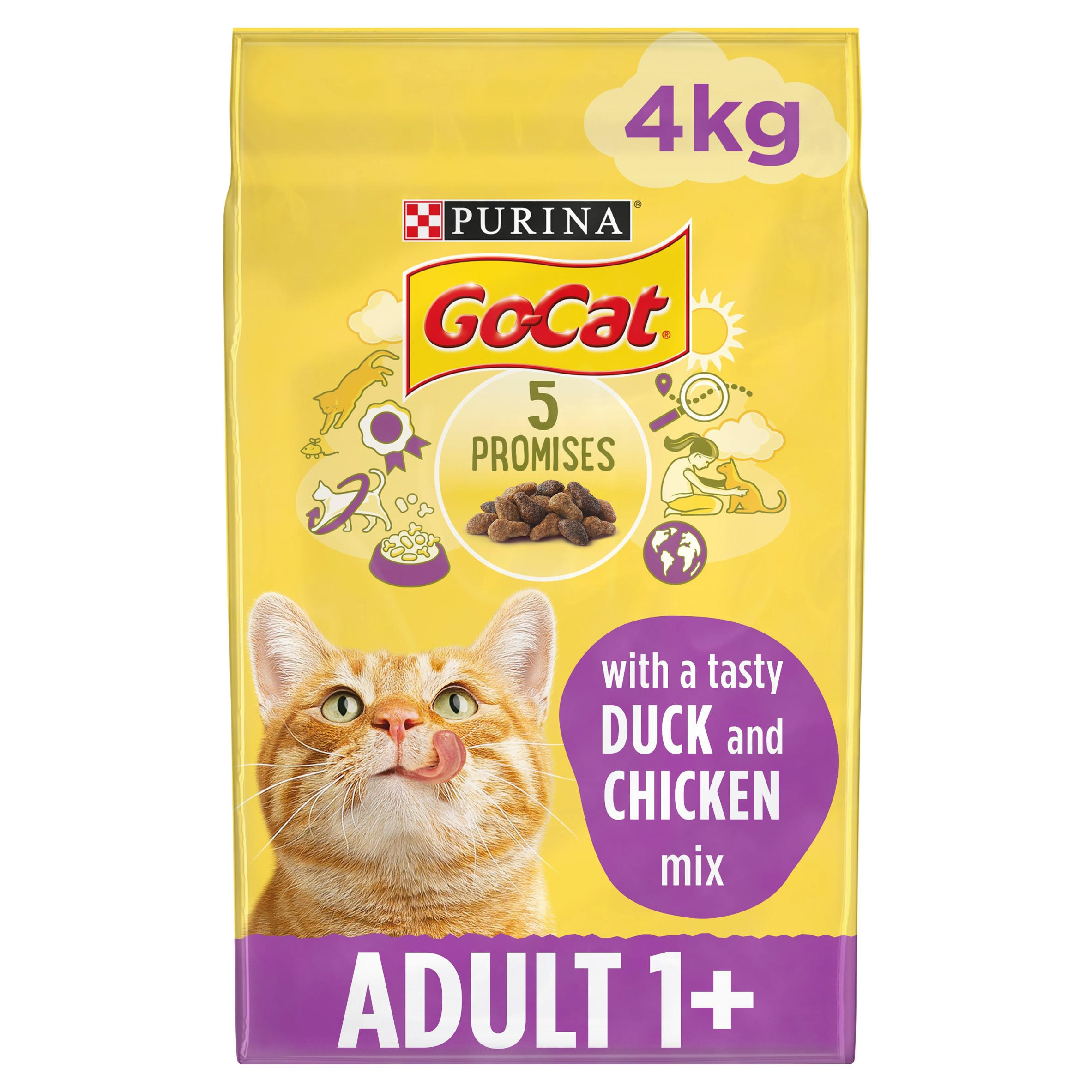 Go-Cat® with Duck and Chicken Mix Dry Cat Food 4kg | Pets | Iceland Foods