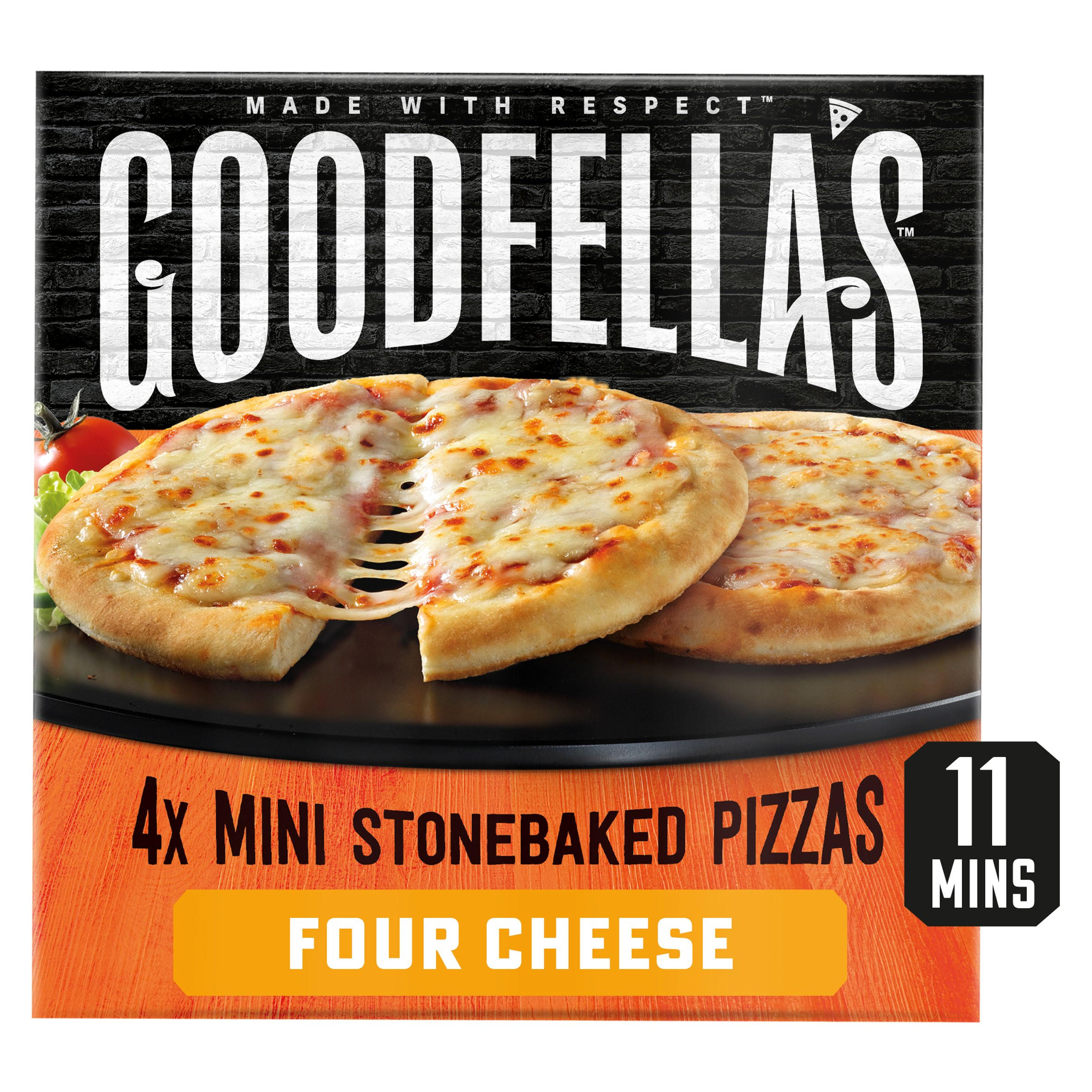 Goodfella's 4 Mini Pizzas Stonebaked Four Cheese 372g | Mini Pizzas ...
