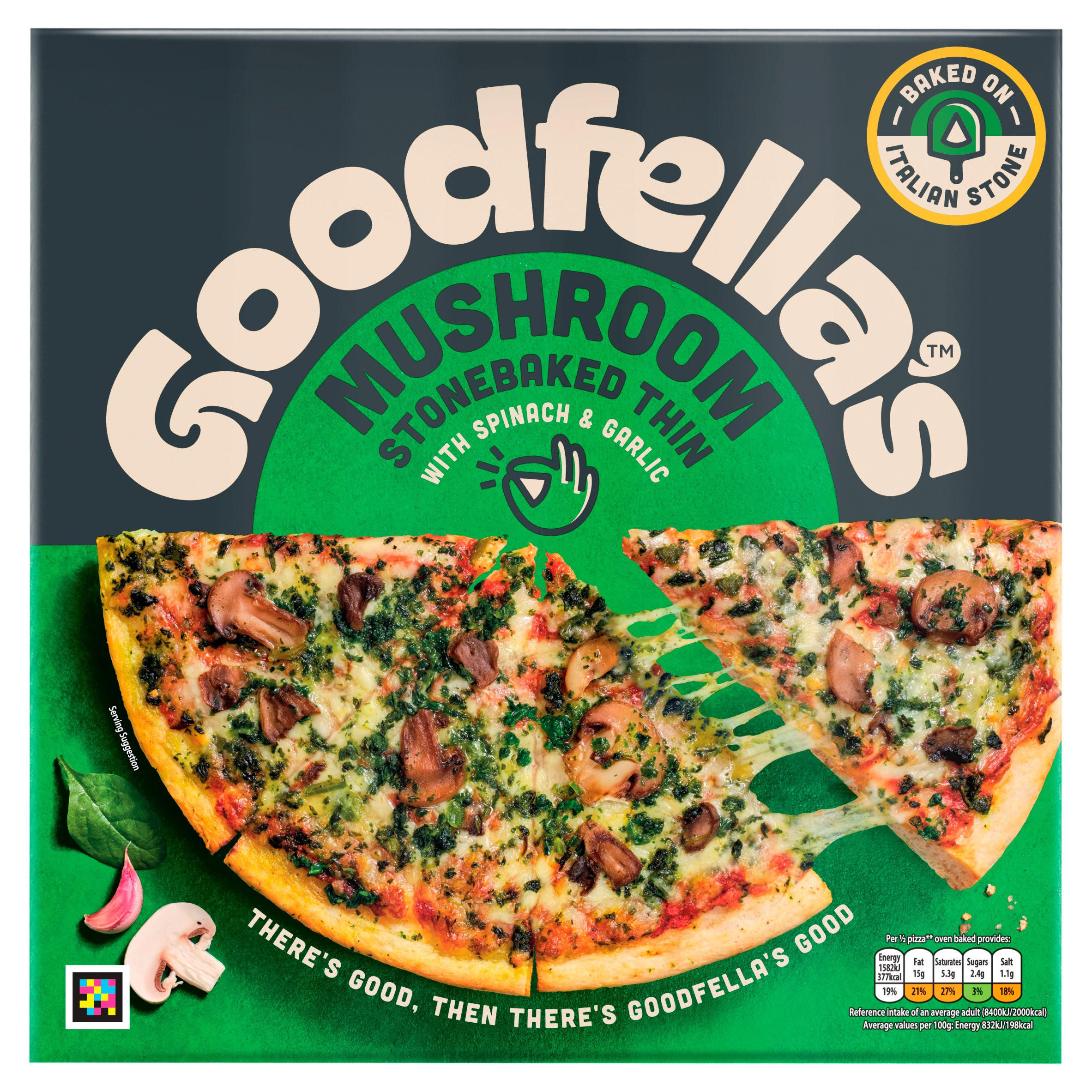 Goodfella's Stonebaked Thin Mushroom, Spinach and Garlic Pizza 378g ...