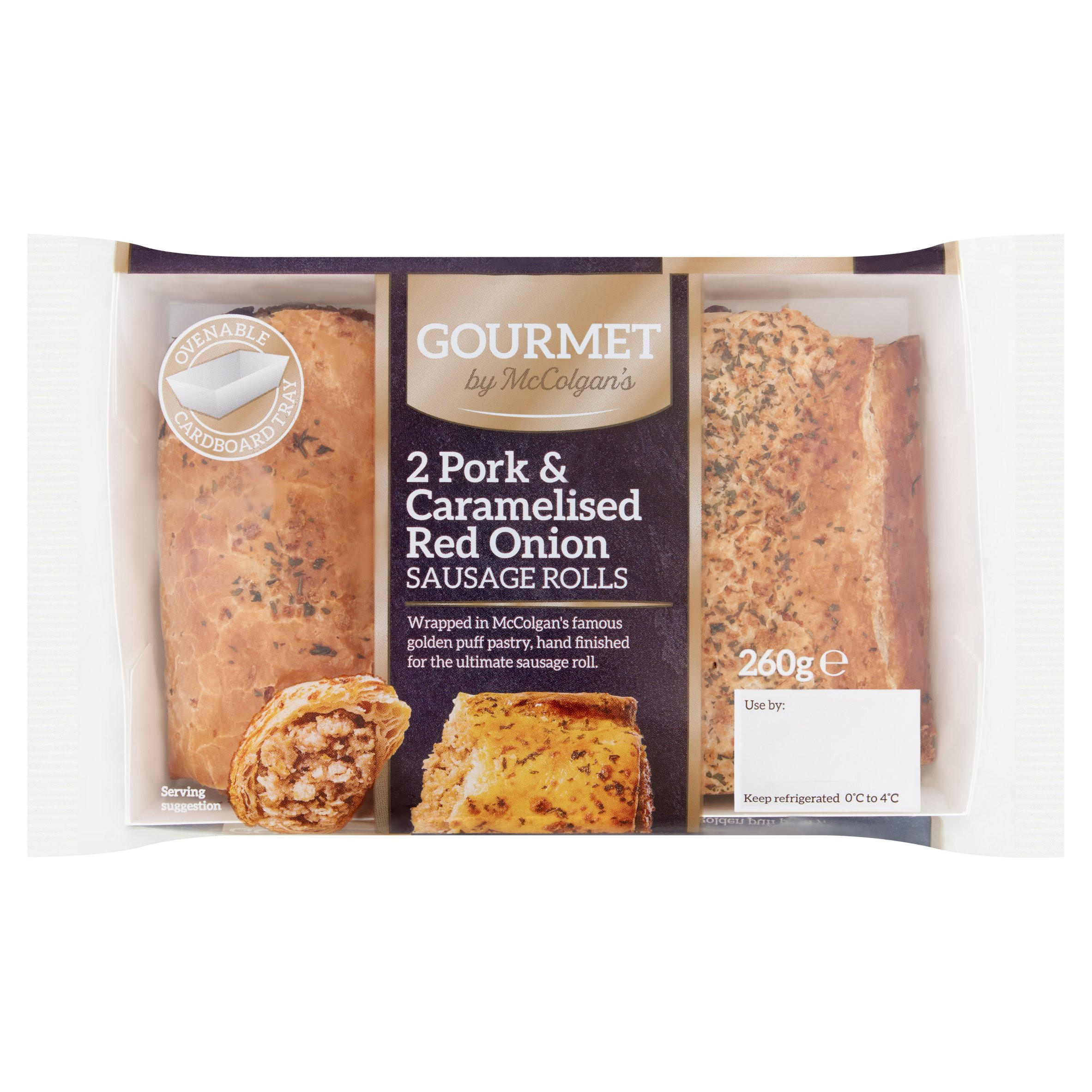 Gourmet by McColgan's 2 Pork & Caramelised Red Onion Sausage Rolls 260g | Sausage Rolls ...