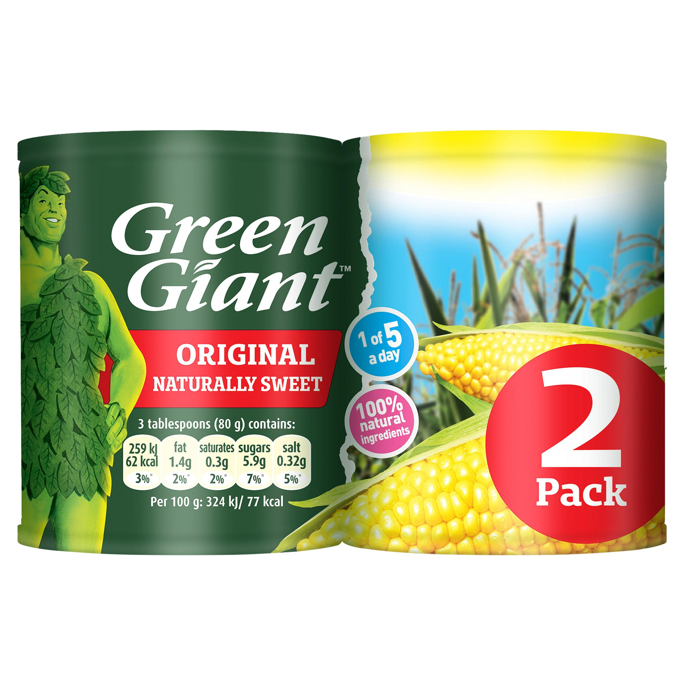 Green Giant Original Sweetcorn 2 x 198g | Tinned Tomatoes & Vegetables ...