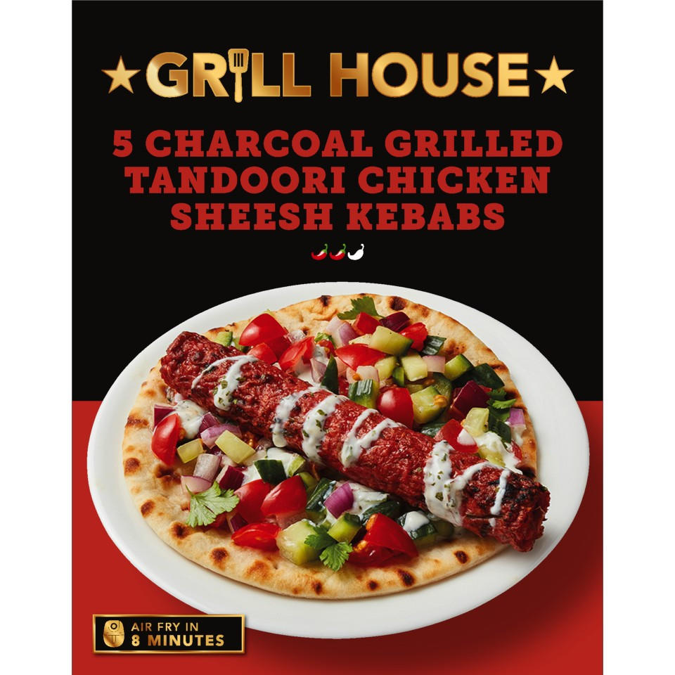 Grill House 5 Charcoal Grilled Tandoori Chicken Sheesh Kebabs 250g ...