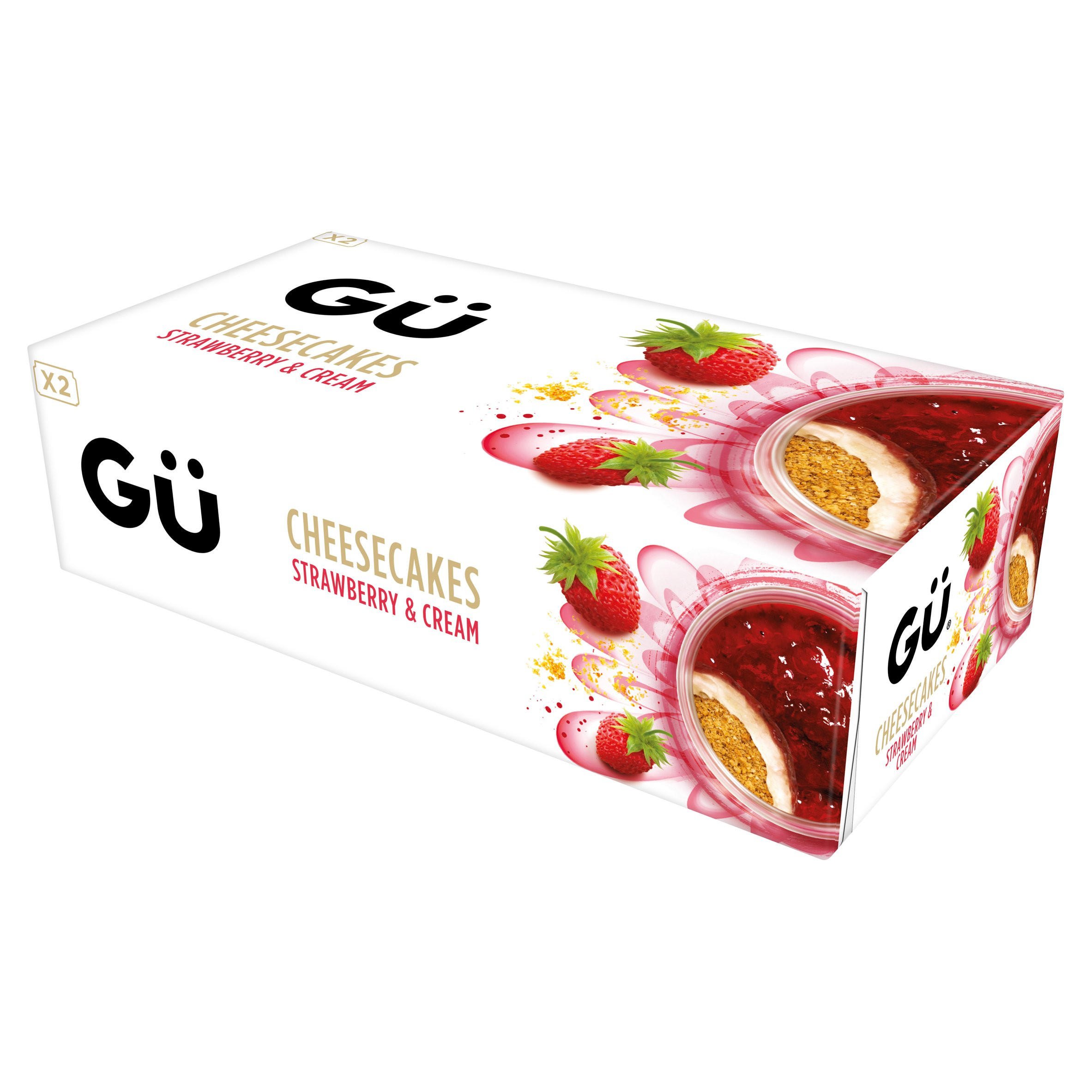Gü Cheesecakes Strawberry & Cream 2 x 87g (174g) | Chilled Desserts ...