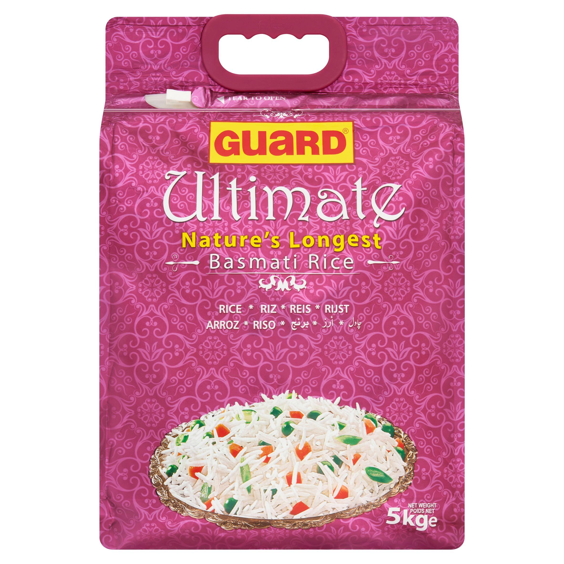 Guard Ultimate Nature's Longest Basmati Rice 5kg | Rice, Grains ...