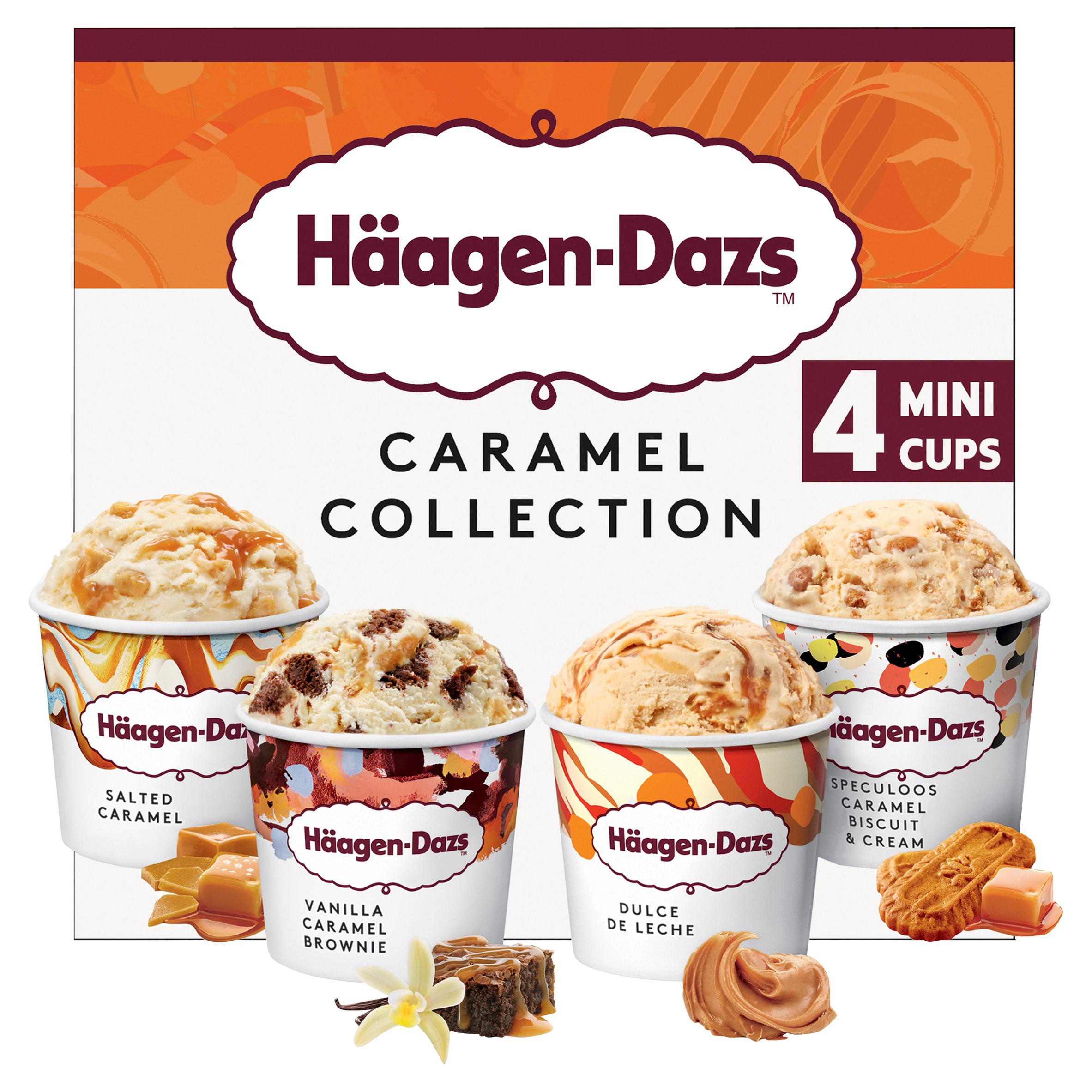 Häagen-Dazs Caramel Collection Mini Cup Ice Cream 4 x 95ml | Ice Cream ...